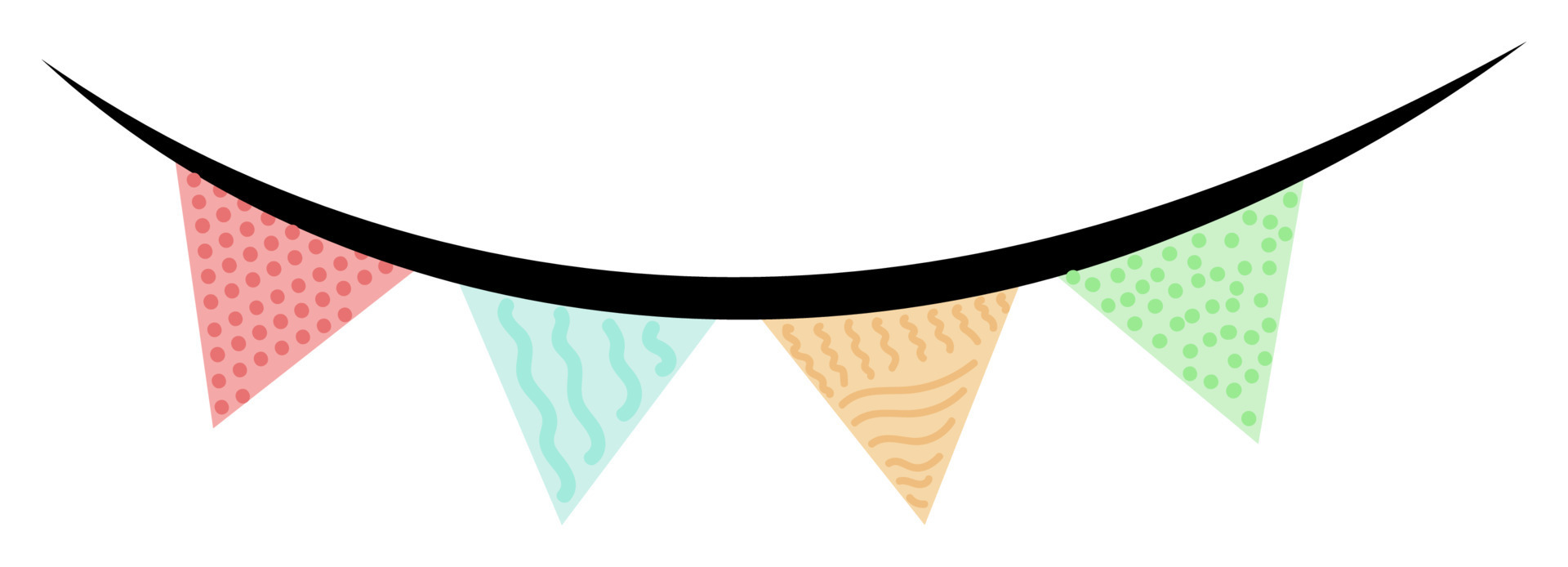 Various Shape Bunting Flags Garland Colorful Sticker 24145913 Vector ...