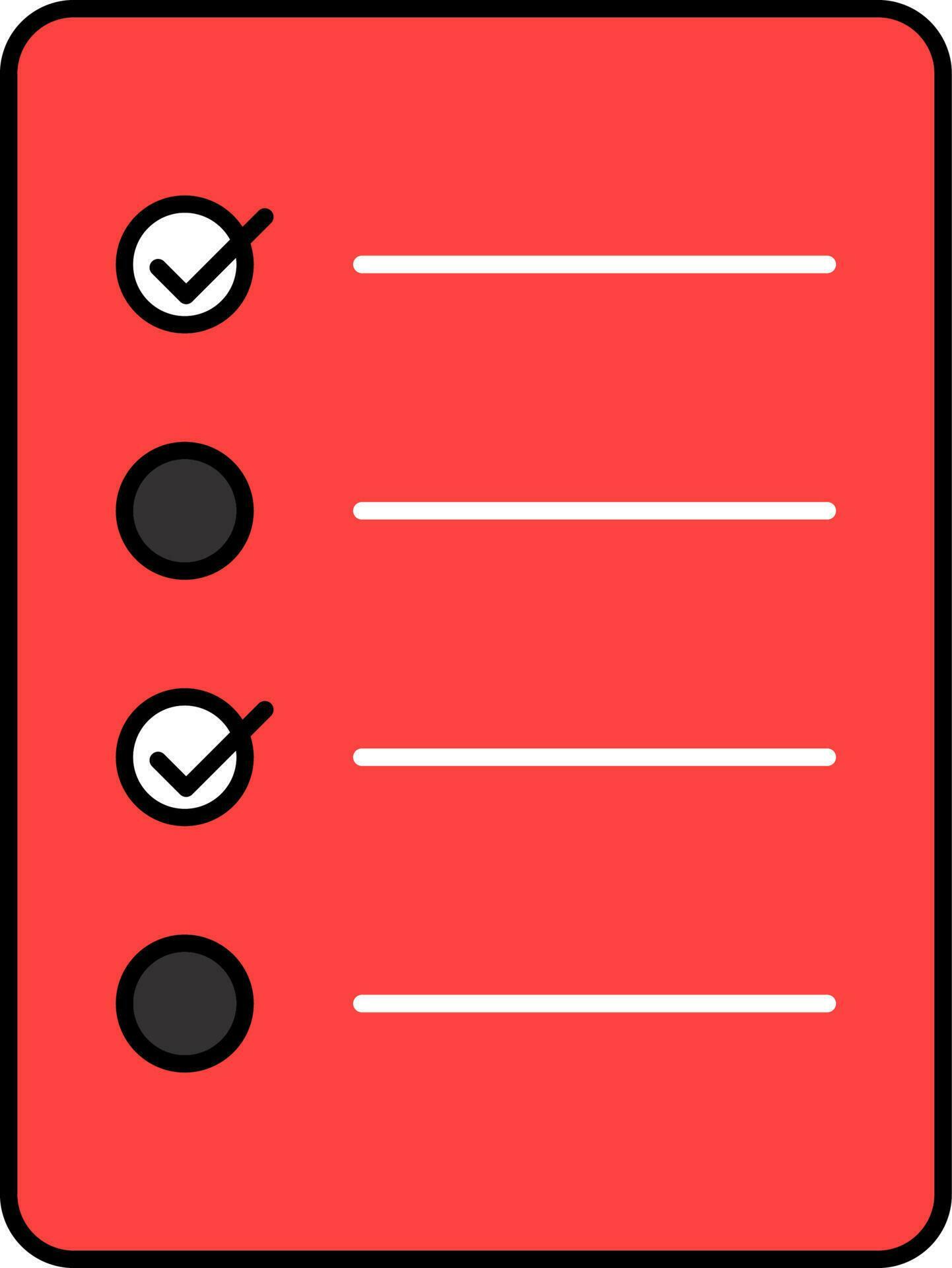 Flat Checklist Icon In Red And Black Color. 24146007 Vector Art at Vecteezy