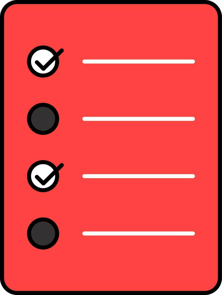 Flat Checklist Icon In Red And Black Color. 24146007 Vector Art at Vecteezy