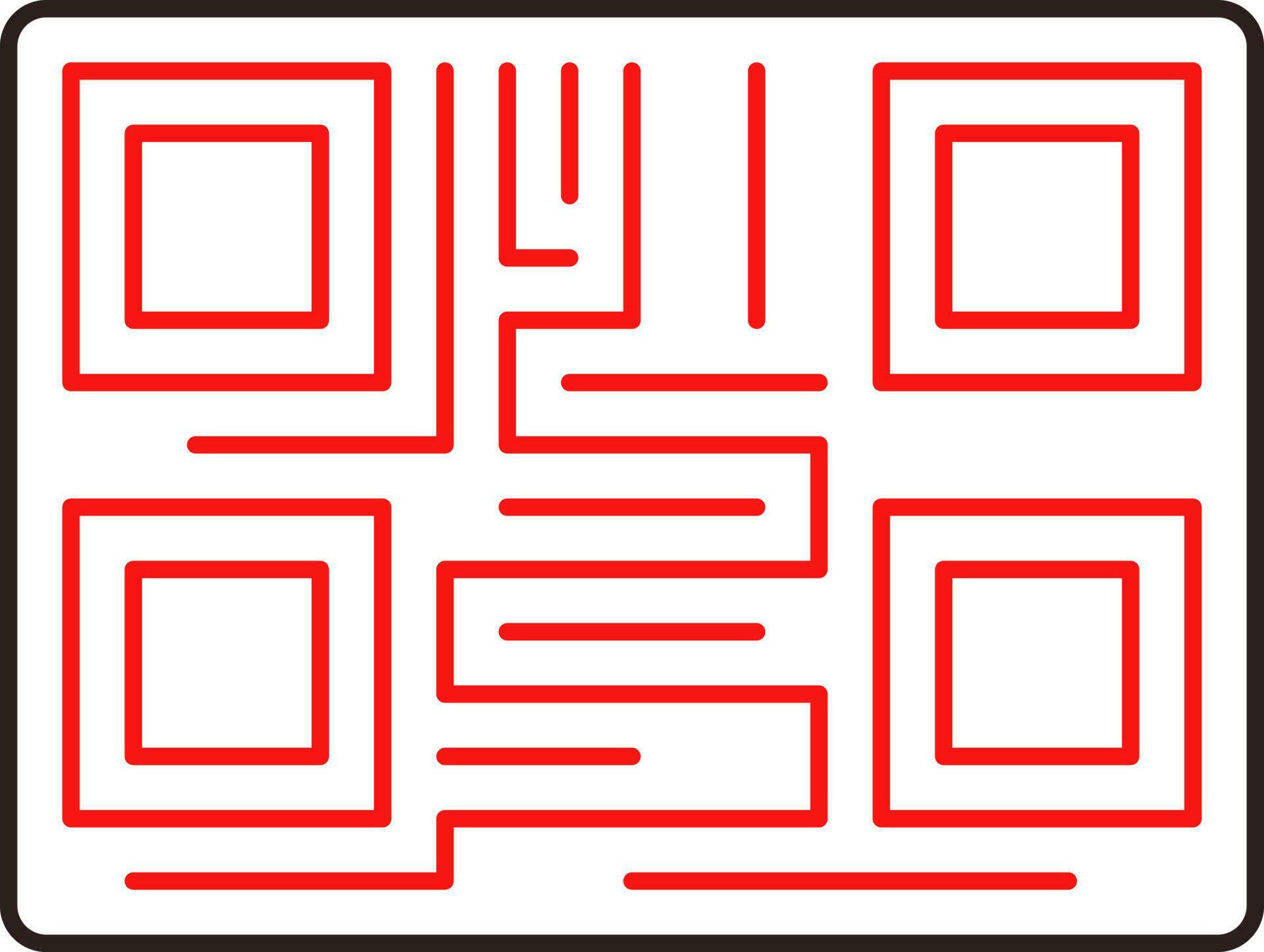 Red Qr Code Icon In Lineal Style. 24146354 Vector Art at Vecteezy