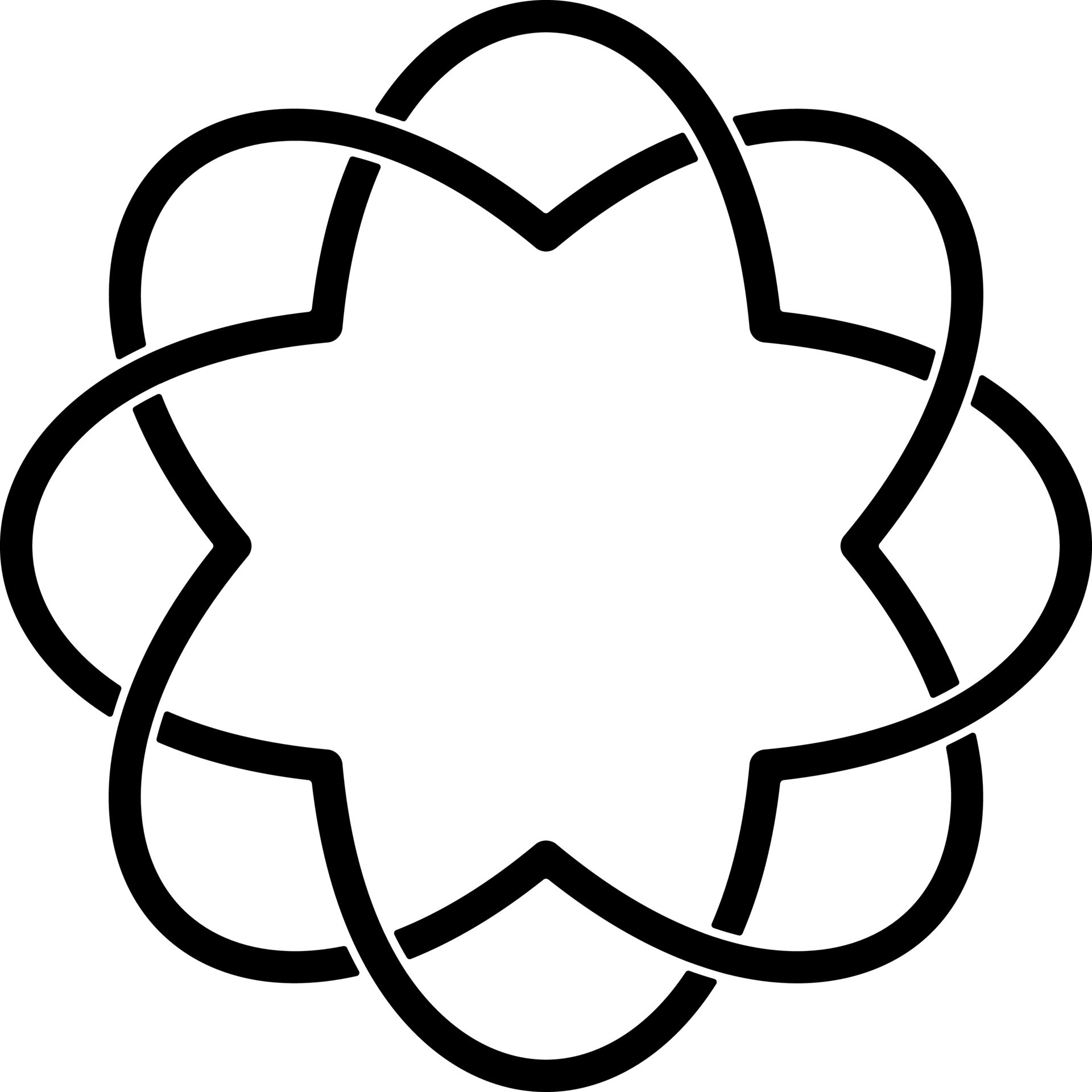 Black Linear Style Overlapping Flower Icon. 24146825 Vector Art at Vecteezy