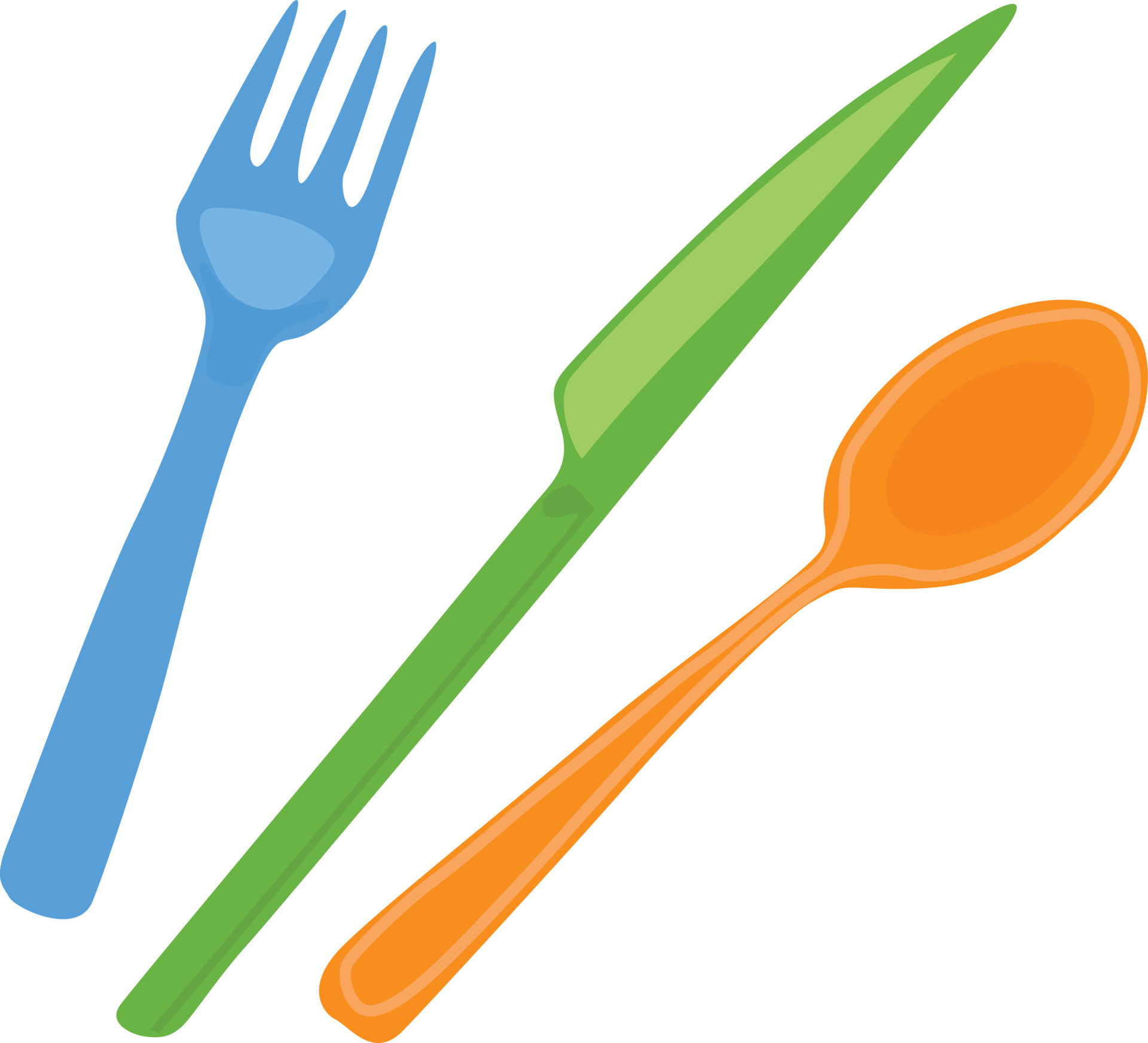 Plastic cutlery vector set. Colorful spoon, fork and knife vector ... Plastic cutlery vector set. Colorful spoon, fork and knife vector ...