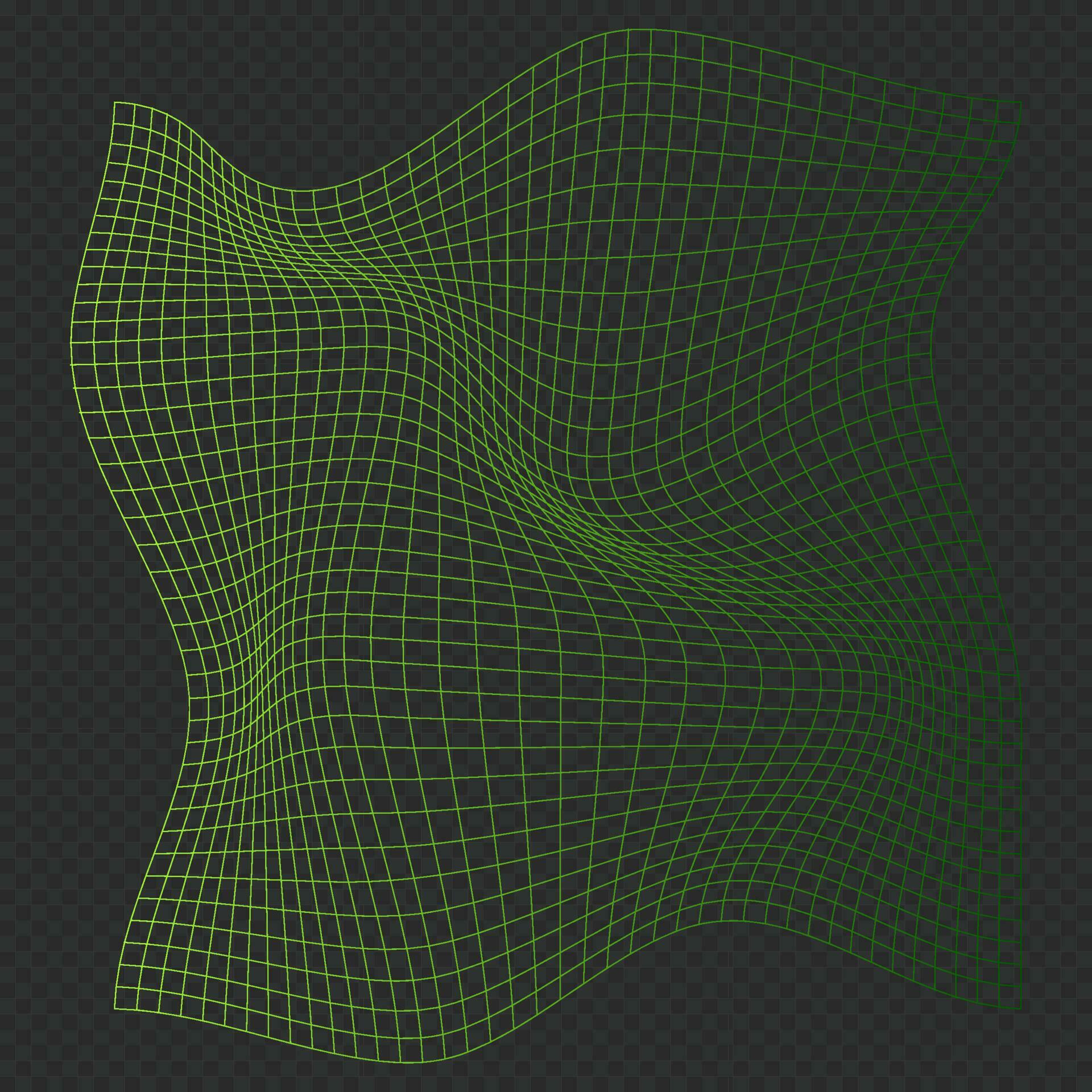 Distorted Neon Grid Pattern Wireframe Wave Geometry Grid Warped Mesh