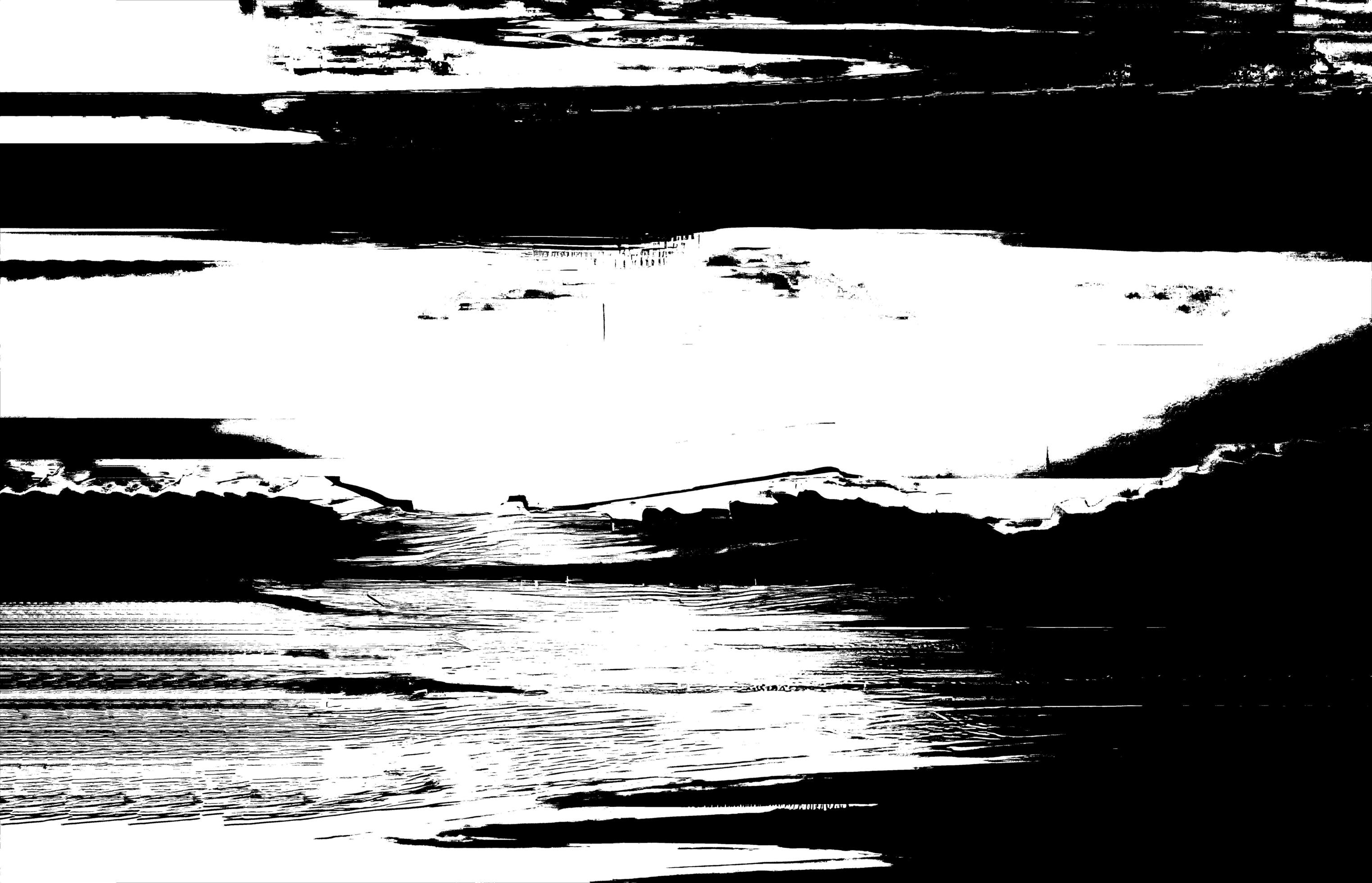 Monochrome Distortion Black and White Glitch Effect with Vintage Aesthetics and Textured Grunge ...