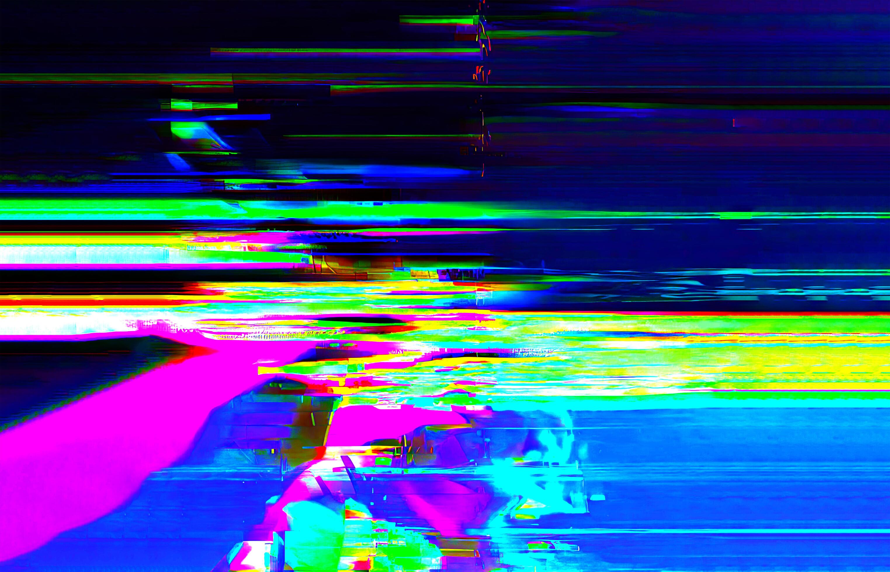 Broken Screen Grunge Glitchy Texture Distorted Digital Design with Interference and Noise for a ...