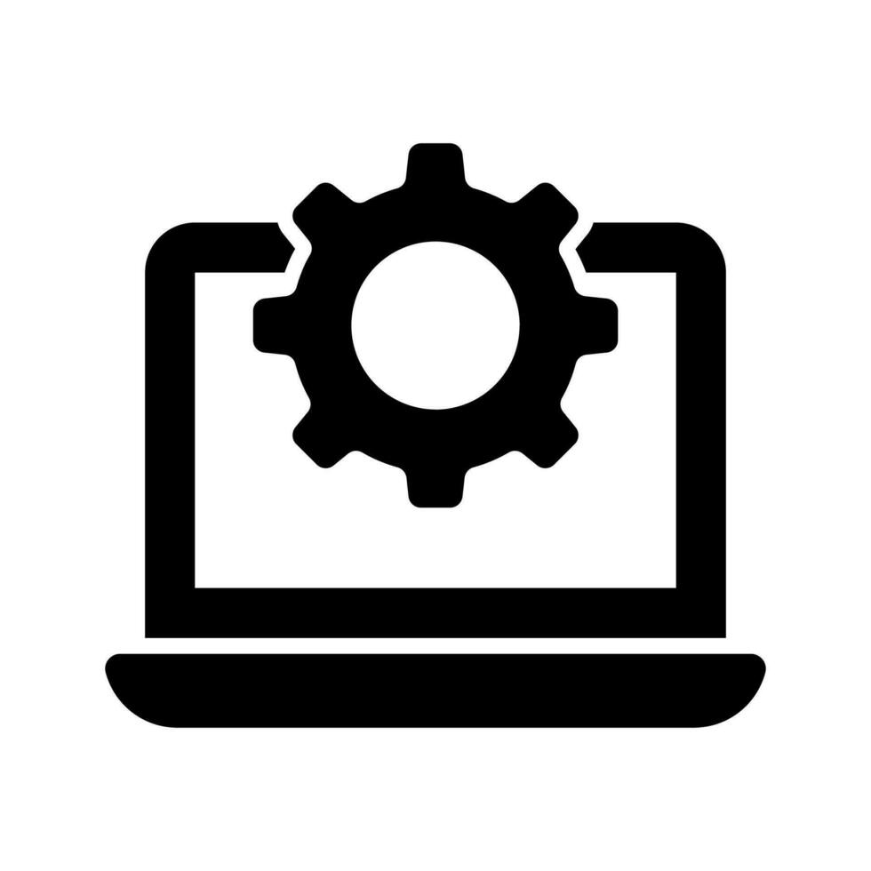 laptop setting vector design in trendy style, system configuration icon ... laptop setting vector design in trendy style, system configuration icon ...