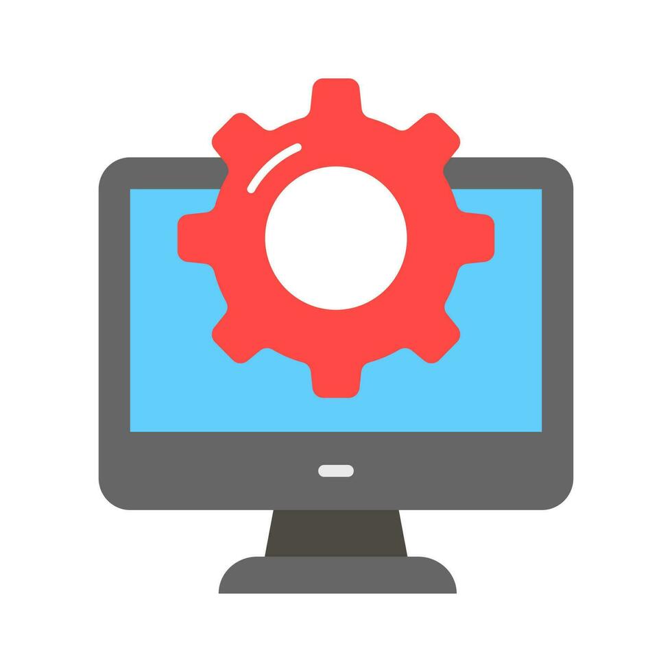 Computer Setting Vector Design In Trendy Style System Configuration