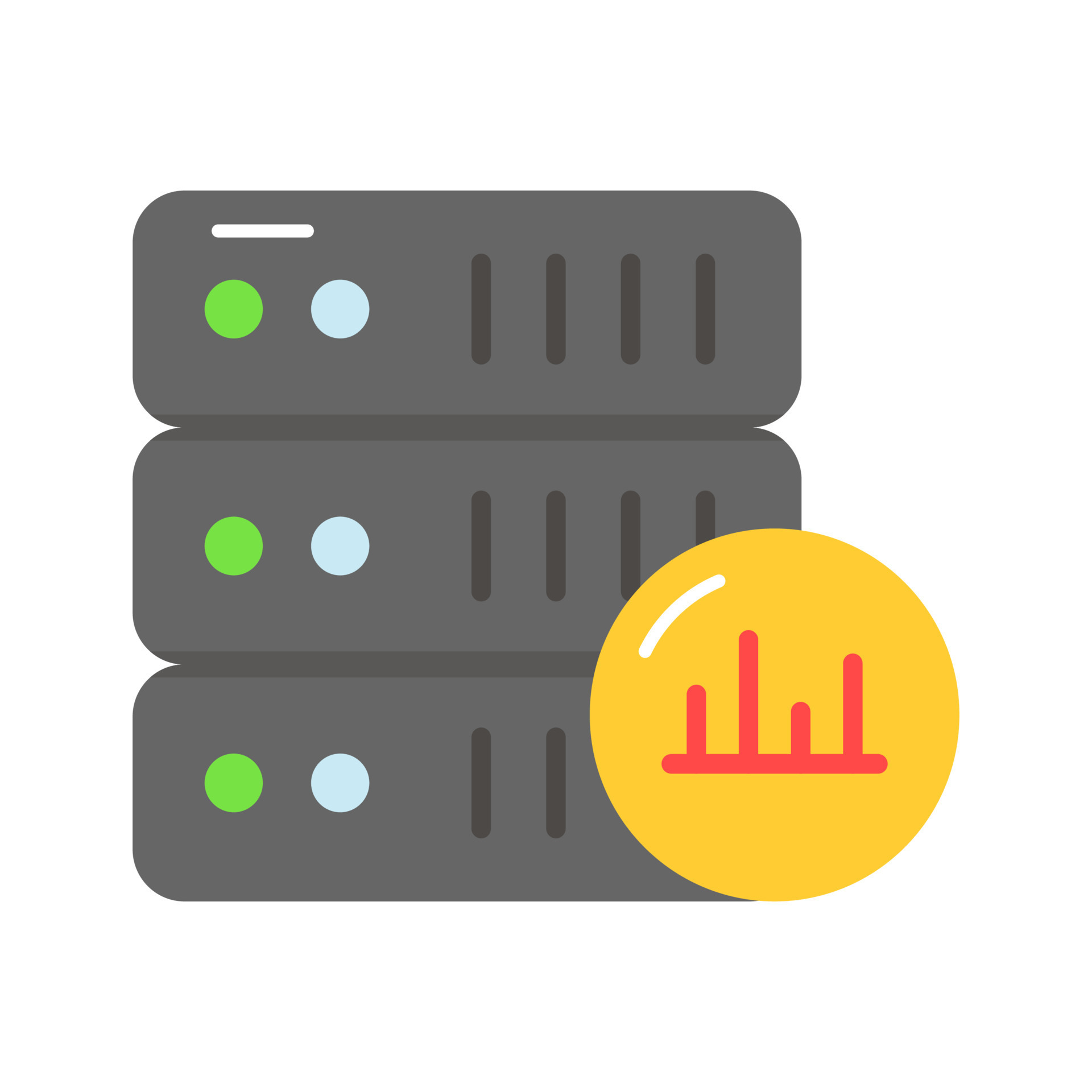 Bar chart with data server showing concept vector of server analysis ...