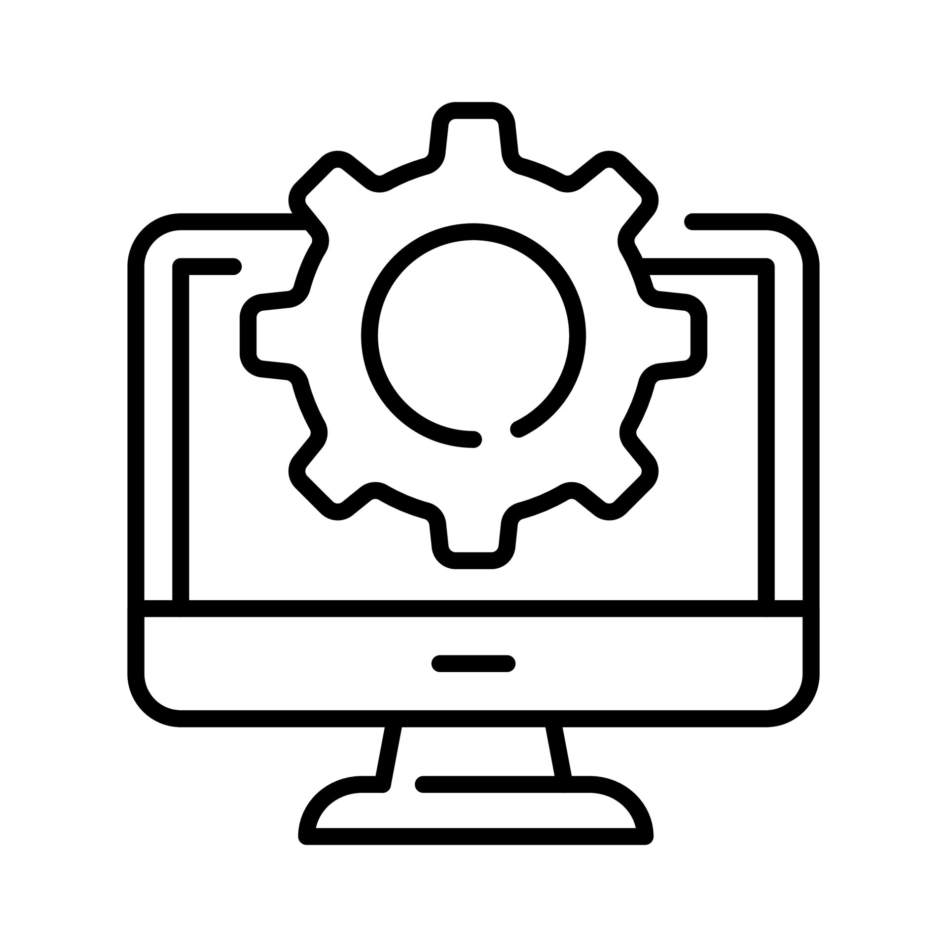 Computer setting vector design in trendy style, system configuration ...