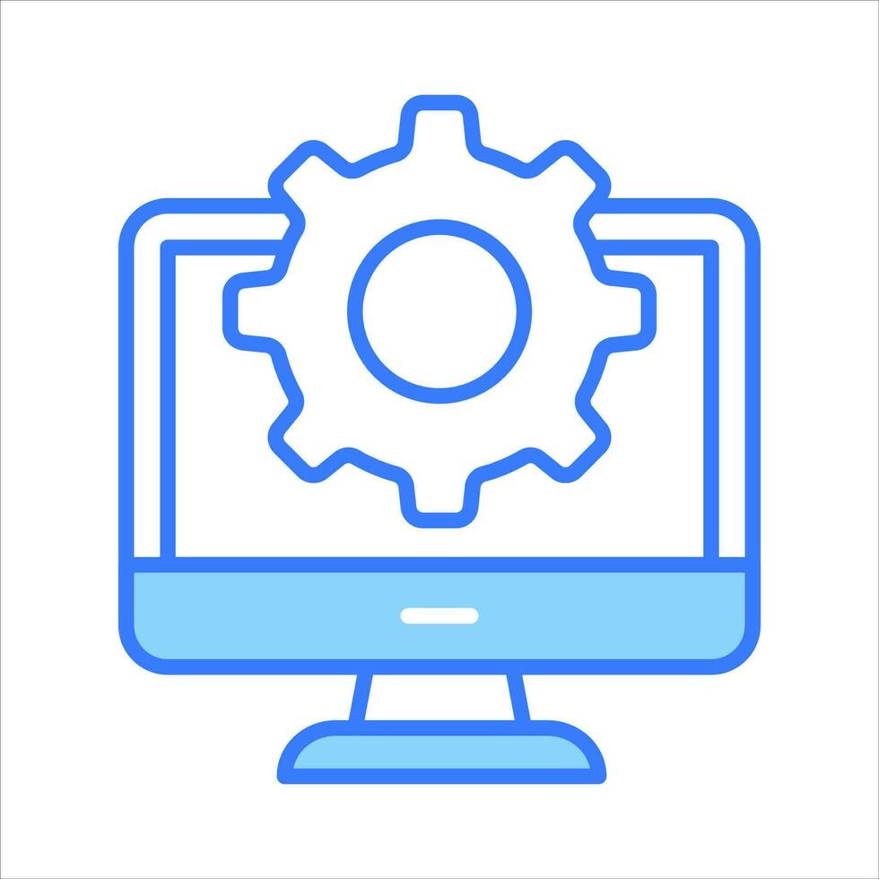 Computer setting vector design in trendy style, system configuration ... Computer setting vector design in trendy style, system configuration ...