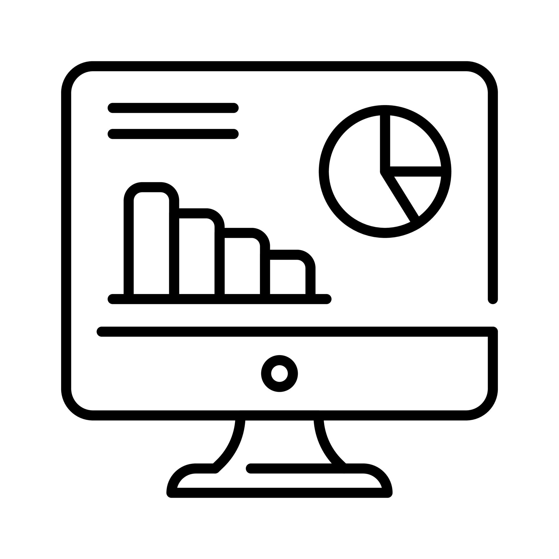 Bar Chart And Pie Chart On Monitor Display Denoting Vector Of Data Analytics 24149838 Vector Art