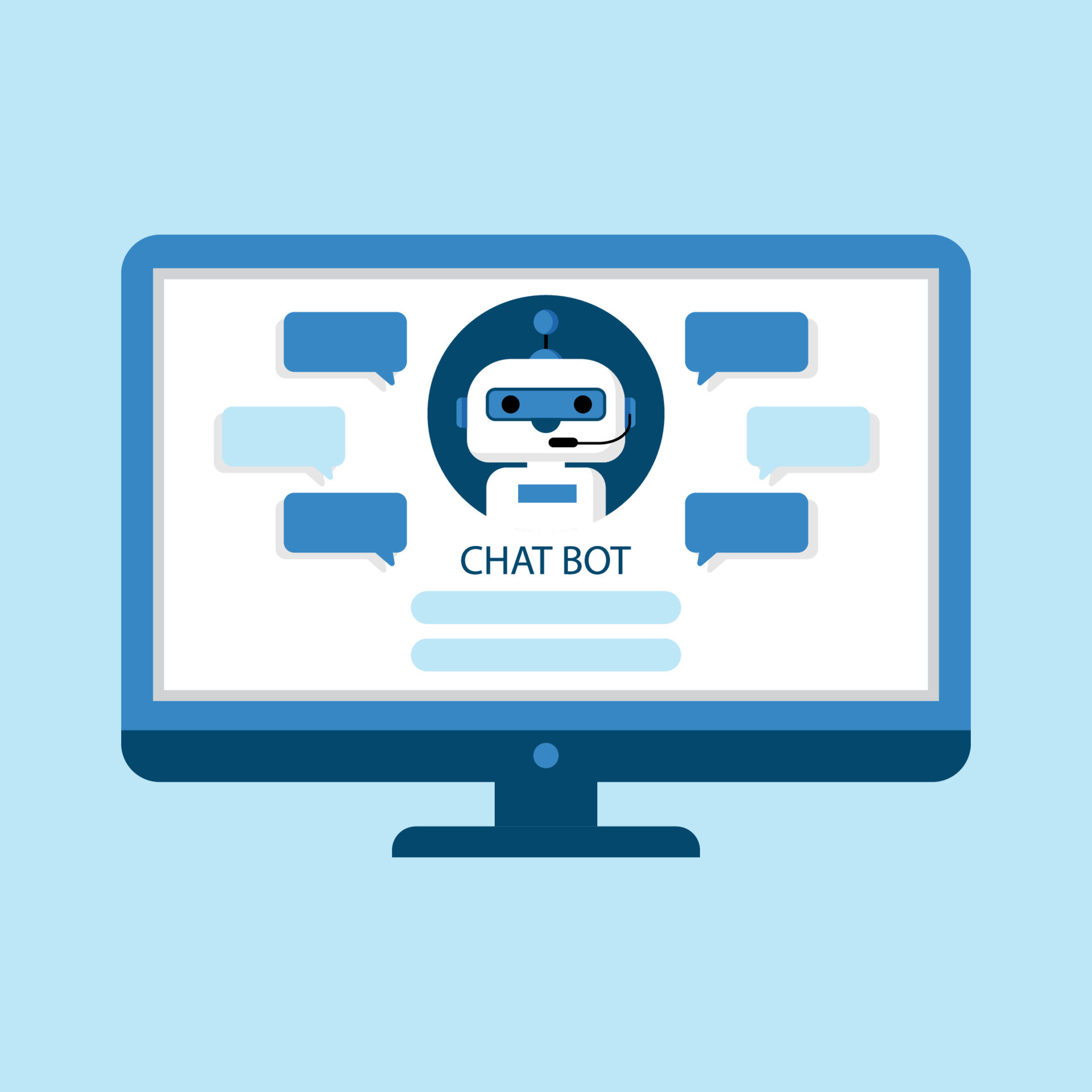 Artificial Intelligence Chatbot on Computer Screen. 24150442 Vector Art at Vecteezy