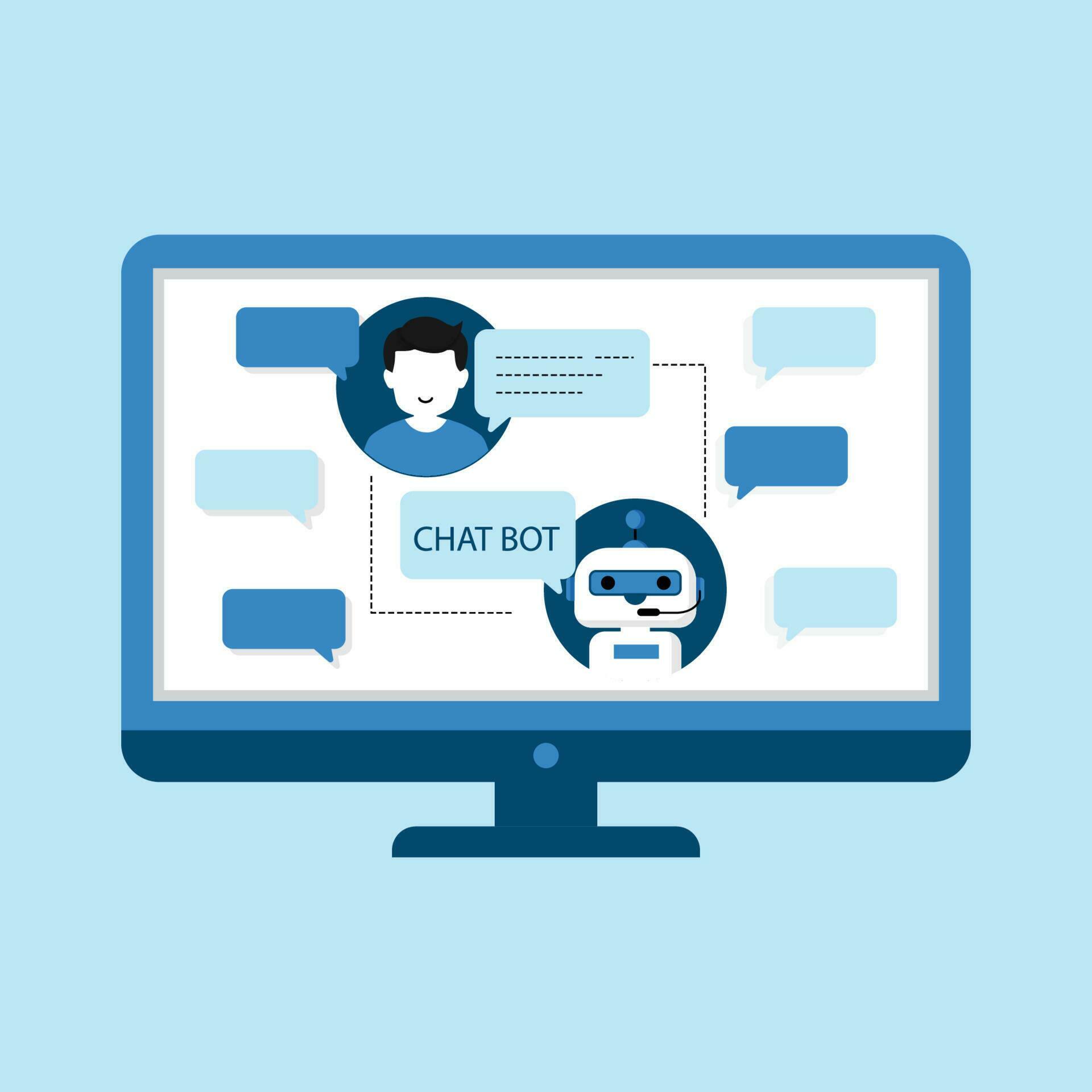 Artificial Intelligence Chatbot on Computer Screen. 24150485 Vector Art at Vecteezy