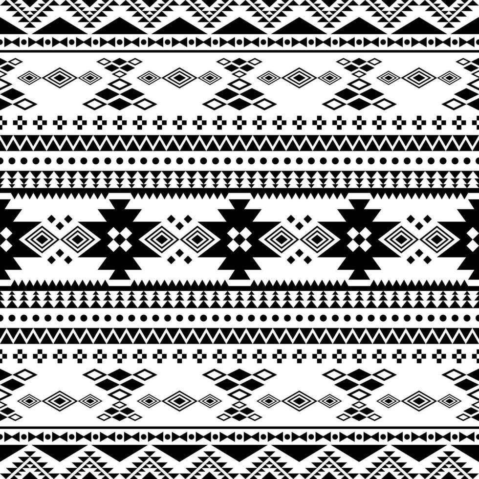 Geometric ethnic seamless pattern in black and white. Aztec tribal ... Geometric ethnic seamless pattern in black and white. Aztec tribal ...