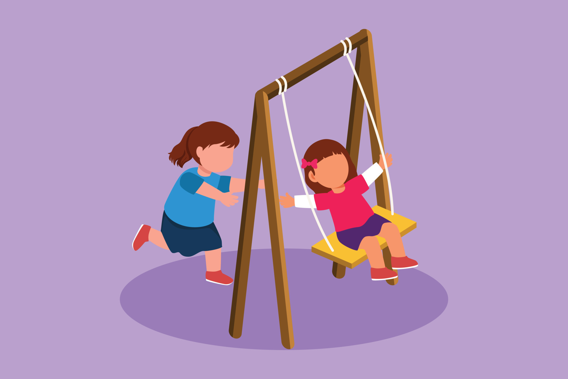Kids Swinging Clipart
