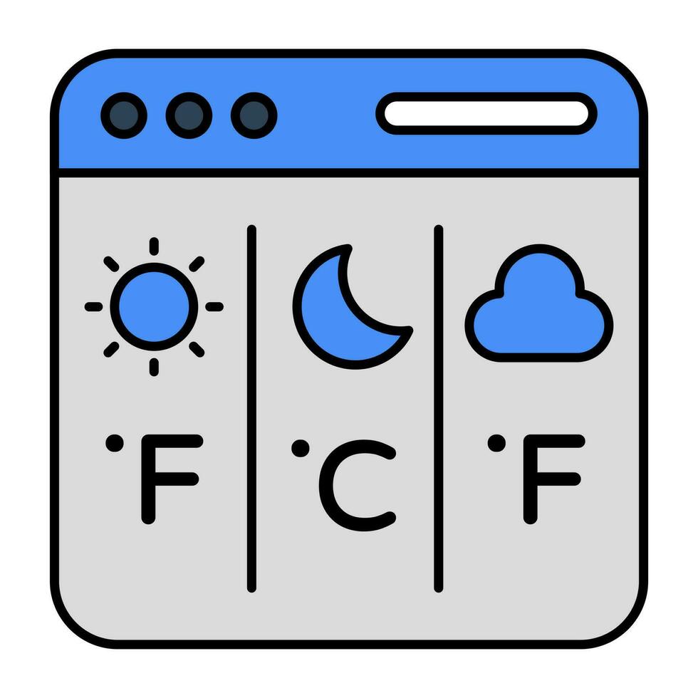 Online weather forecast icon in flat design available for insane ...