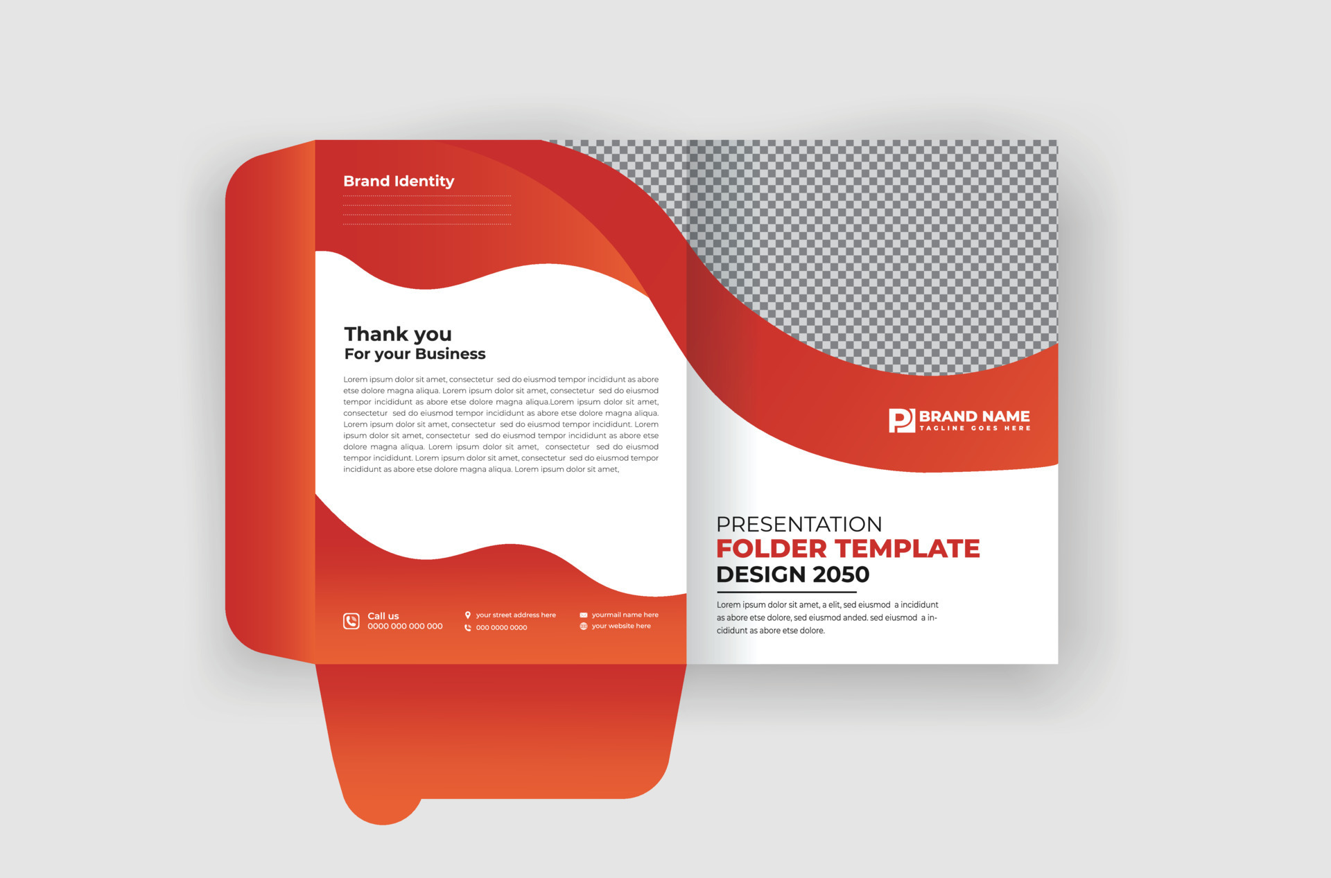 Creative presentation folder design template premium vector 24153653 ...