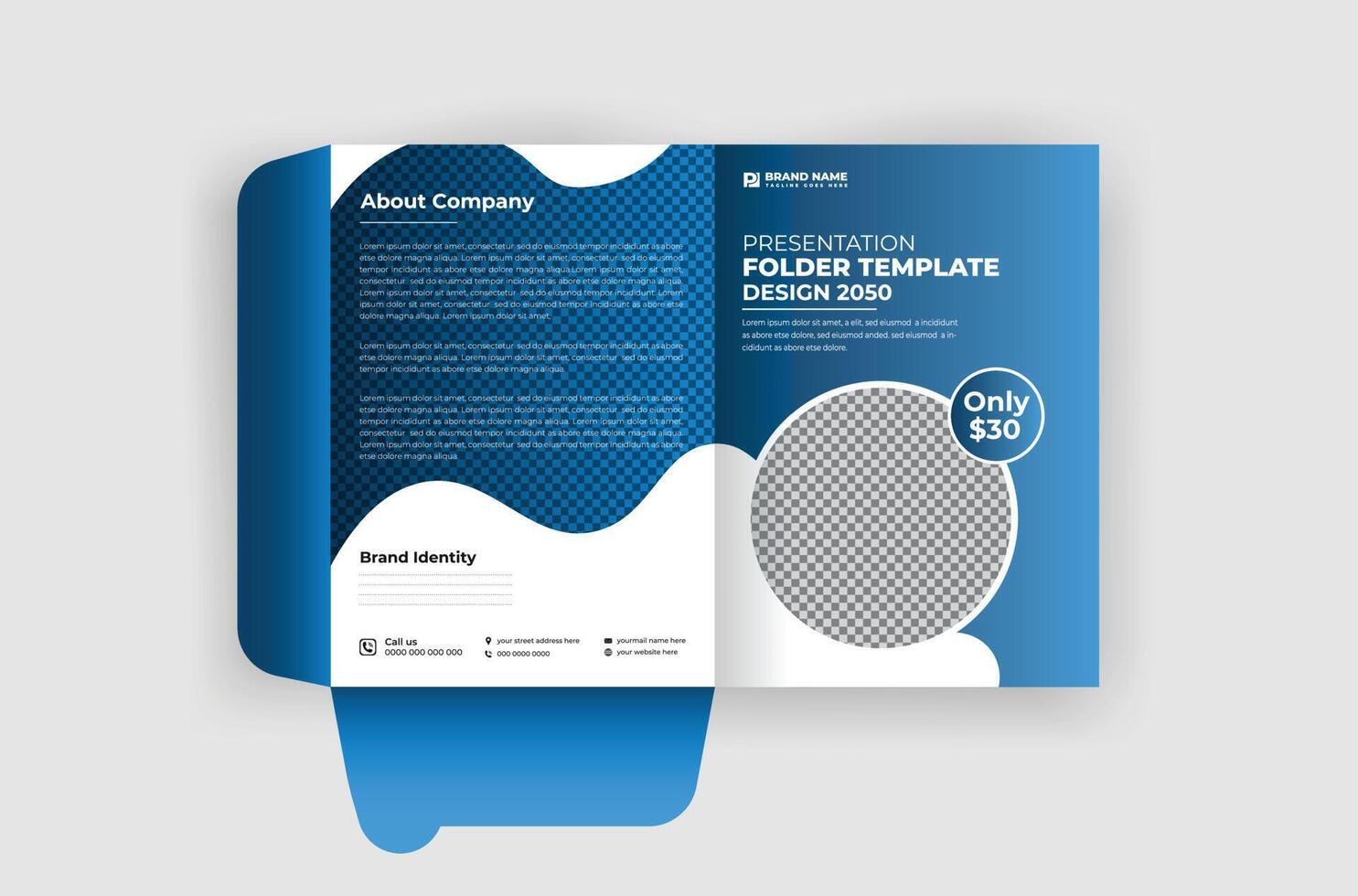 Creative presentation folder design template premium vector 24153666 ...