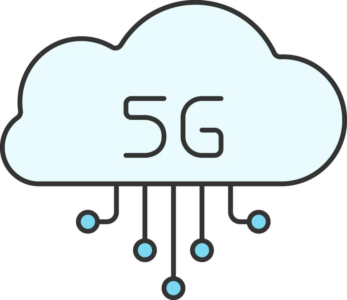 Flat 5G Cloud Icon In Blue Color. 24153800 Vector Art at Vecteezy