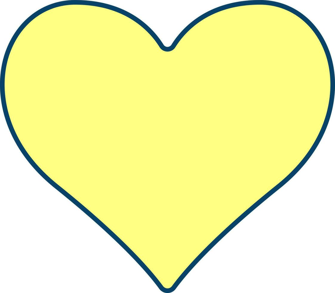 Yellow Heart Shape Icon On White Background. 24154010 Vector Art at ...