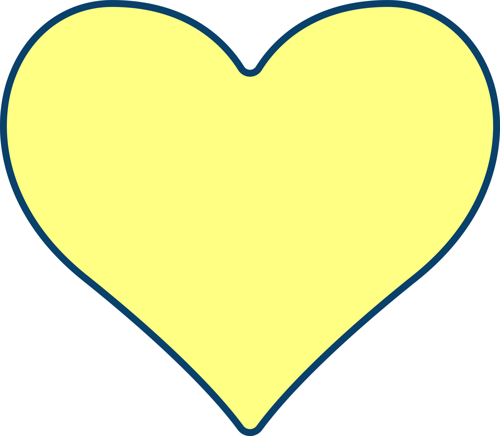Yellow Heart Shape Icon On White Background. 24154010 Vector Art at ...
