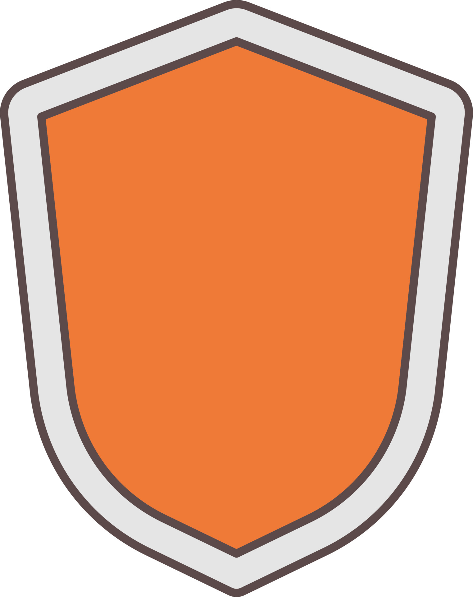 Isolated Shield Icon In Orange And Gray Color. 24154032 Vector Art at ...