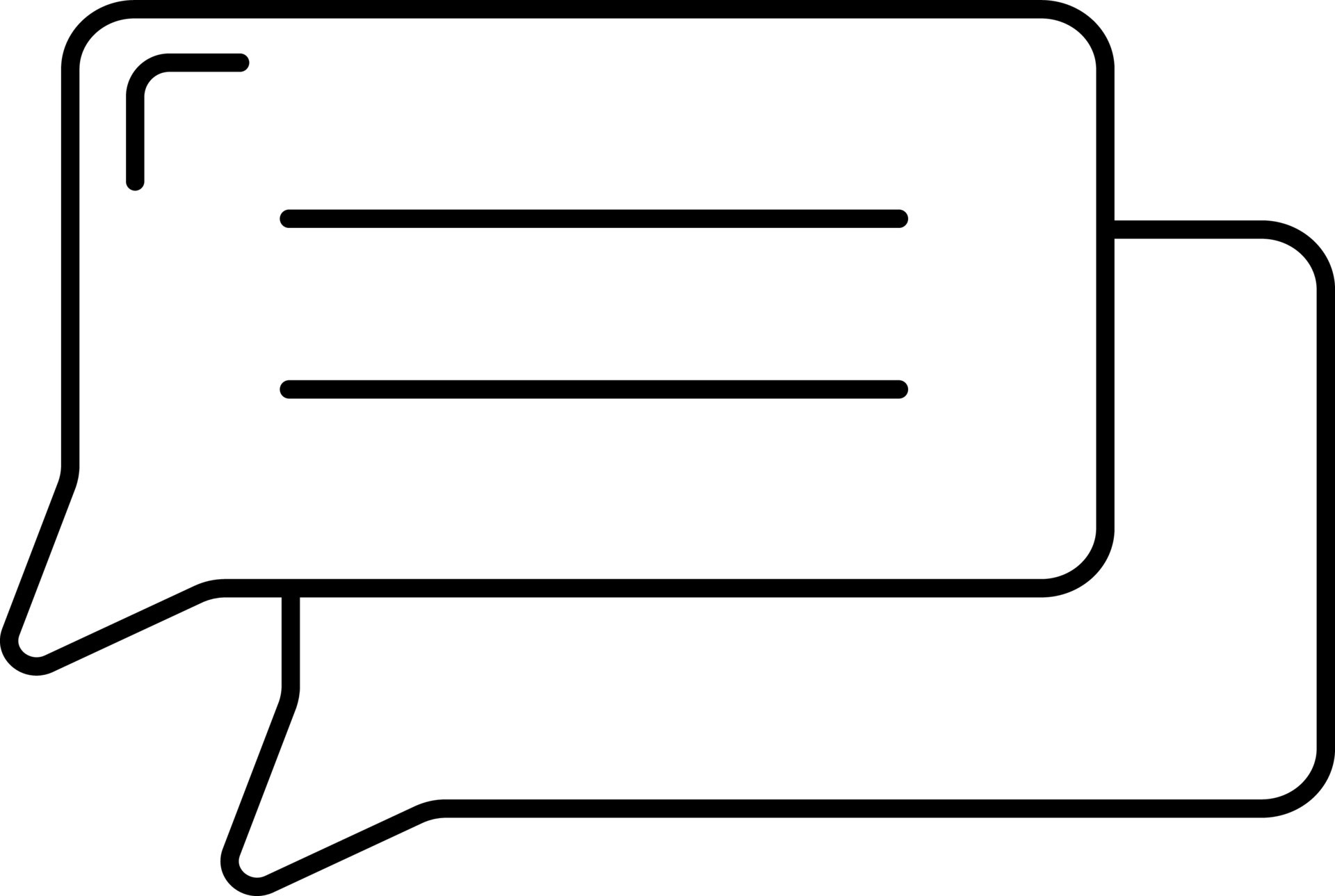 Thin Line Art Of Message Bubbles Icon. 24154864 Vector Art at Vecteezy