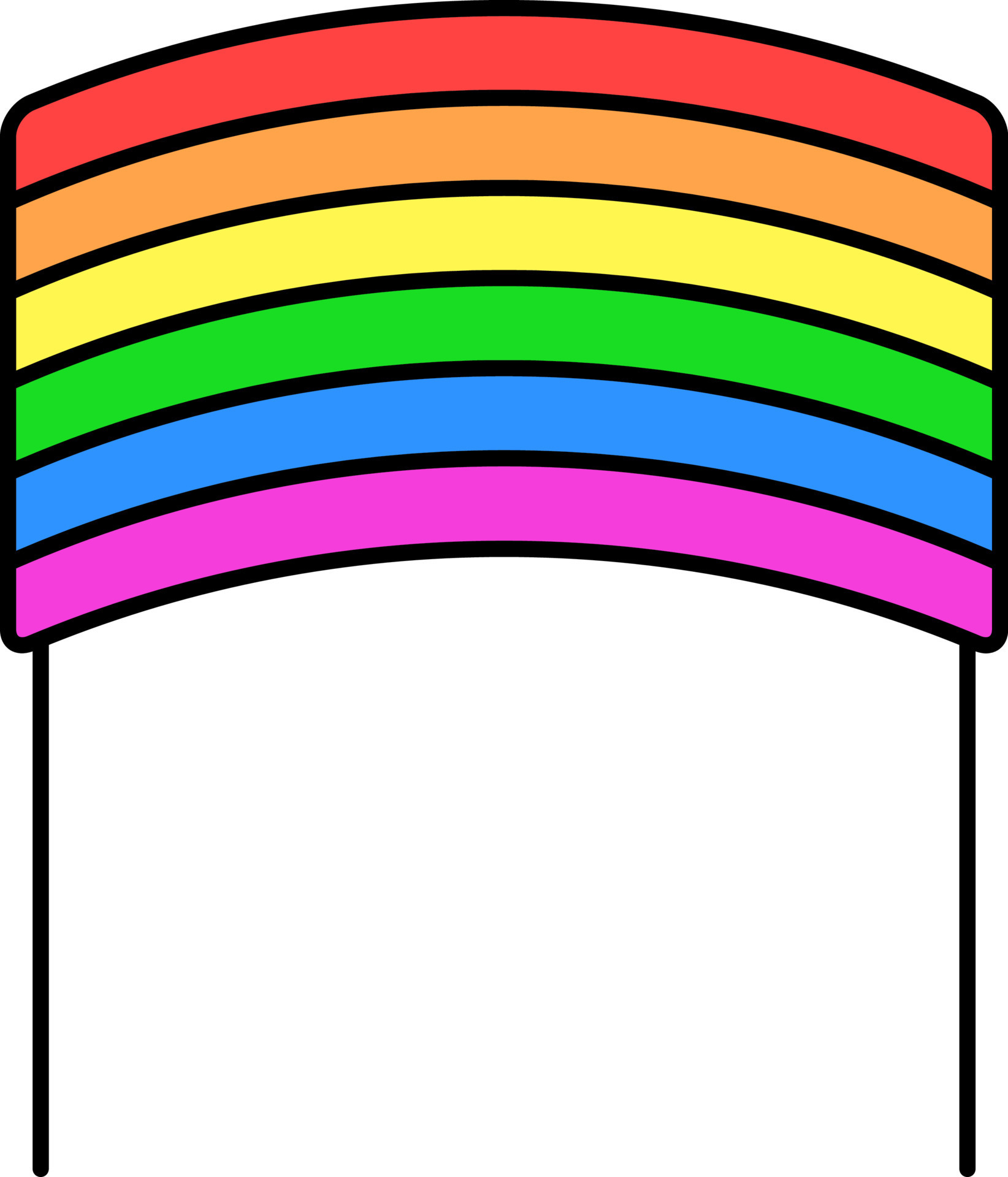 Rainbow Banner Or Poster Icon In Flat Style. 24155005 Vector Art at ...