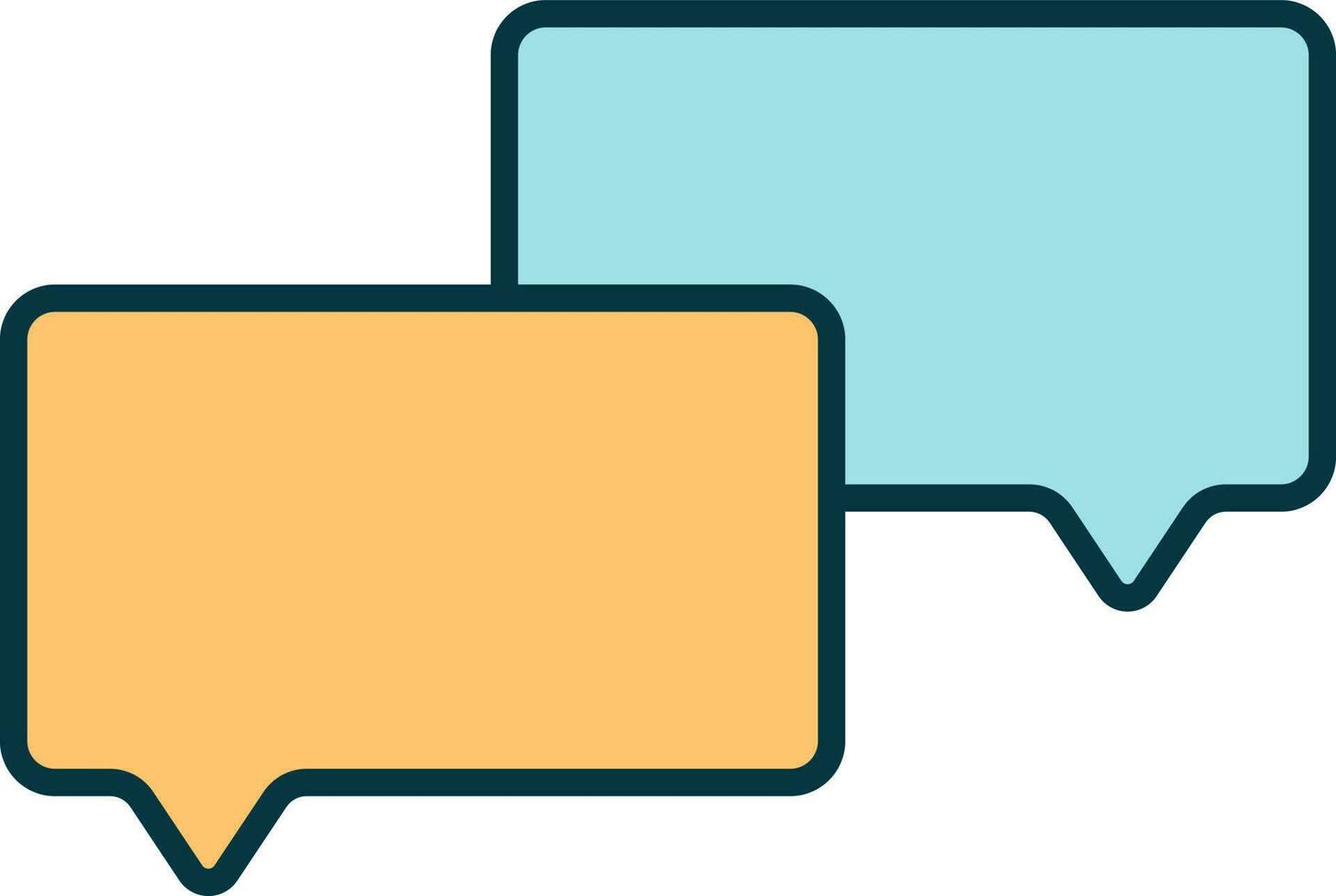 Orange And Blue Blank Message Bubble Flat Icon. 24155654 Vector Art at ...