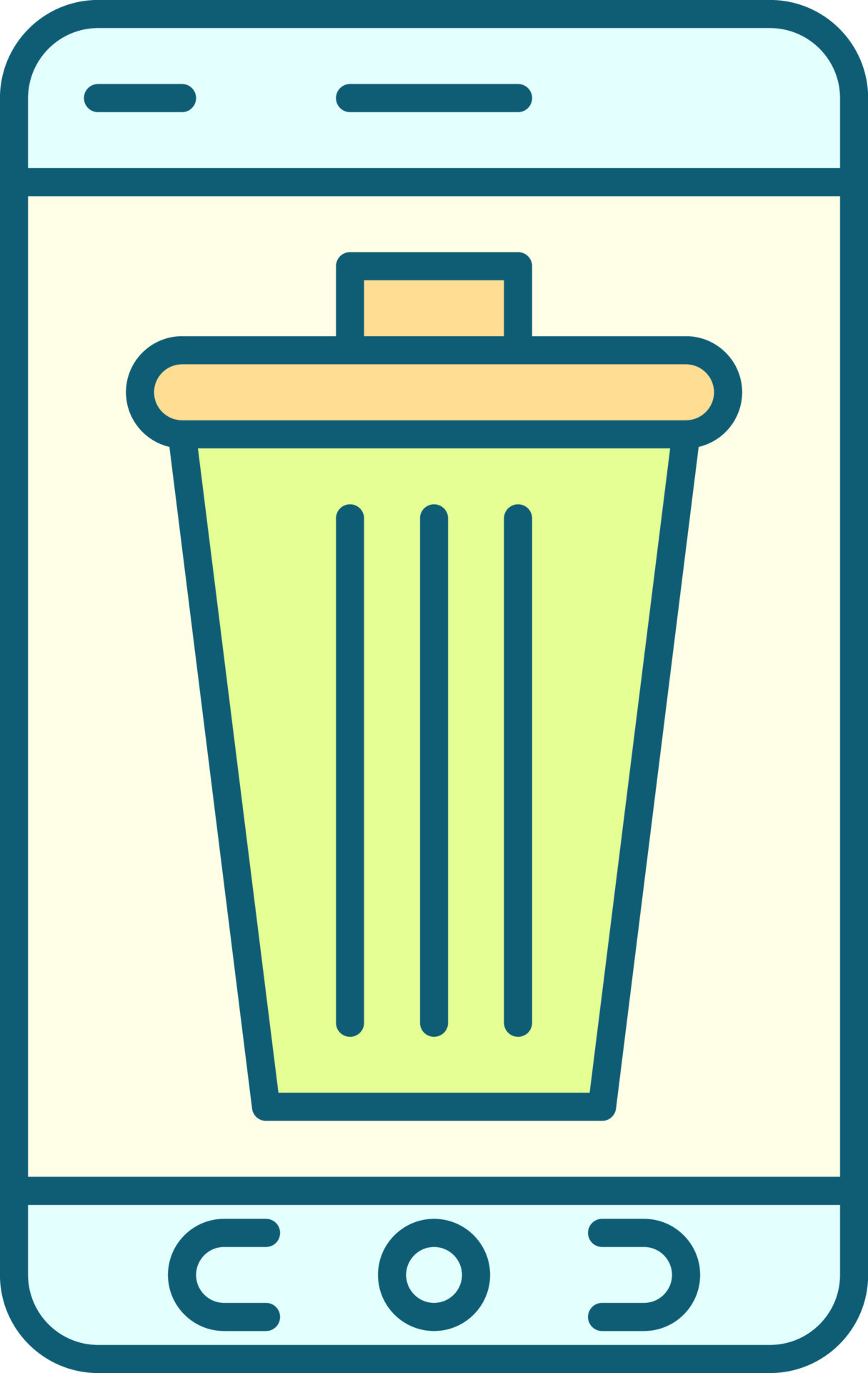 Delete Symbol Smartphone Screen Yellow And Blue Icon In Flat Style ... Delete Symbol Smartphone Screen Yellow And Blue Icon In Flat Style ...