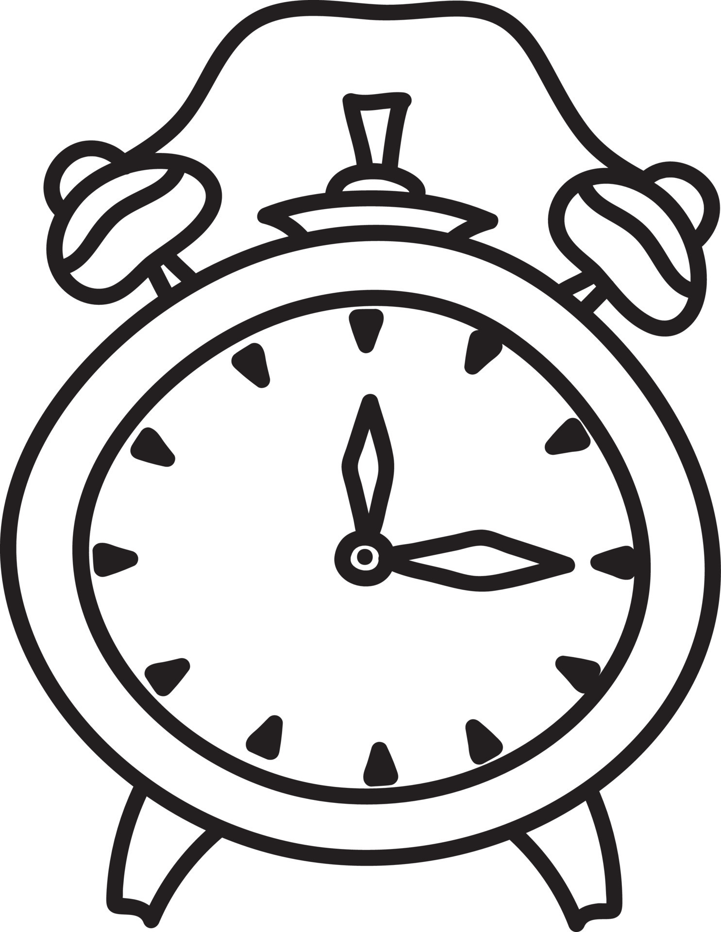 Isolated Alarm Clock Icon In Line Art 24157869 Vector Art At Vecteezy