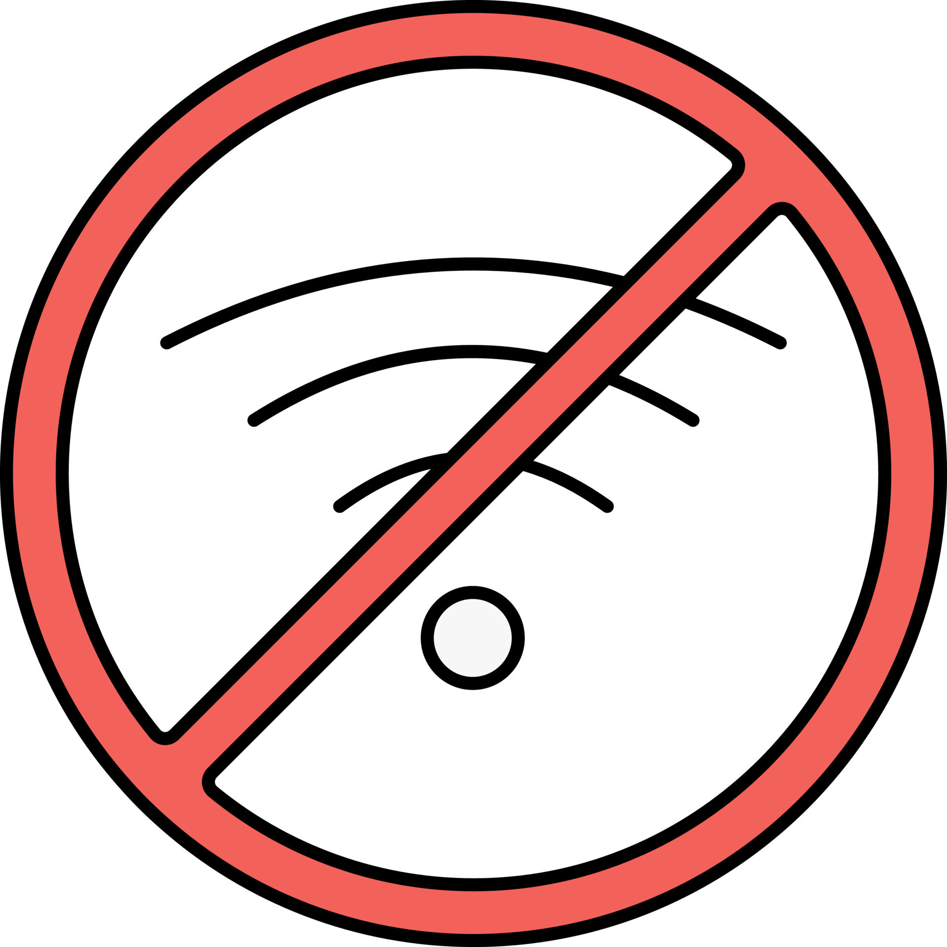 No Wifi Connection Icon In Red And Black Color 24158137 Vector Art At