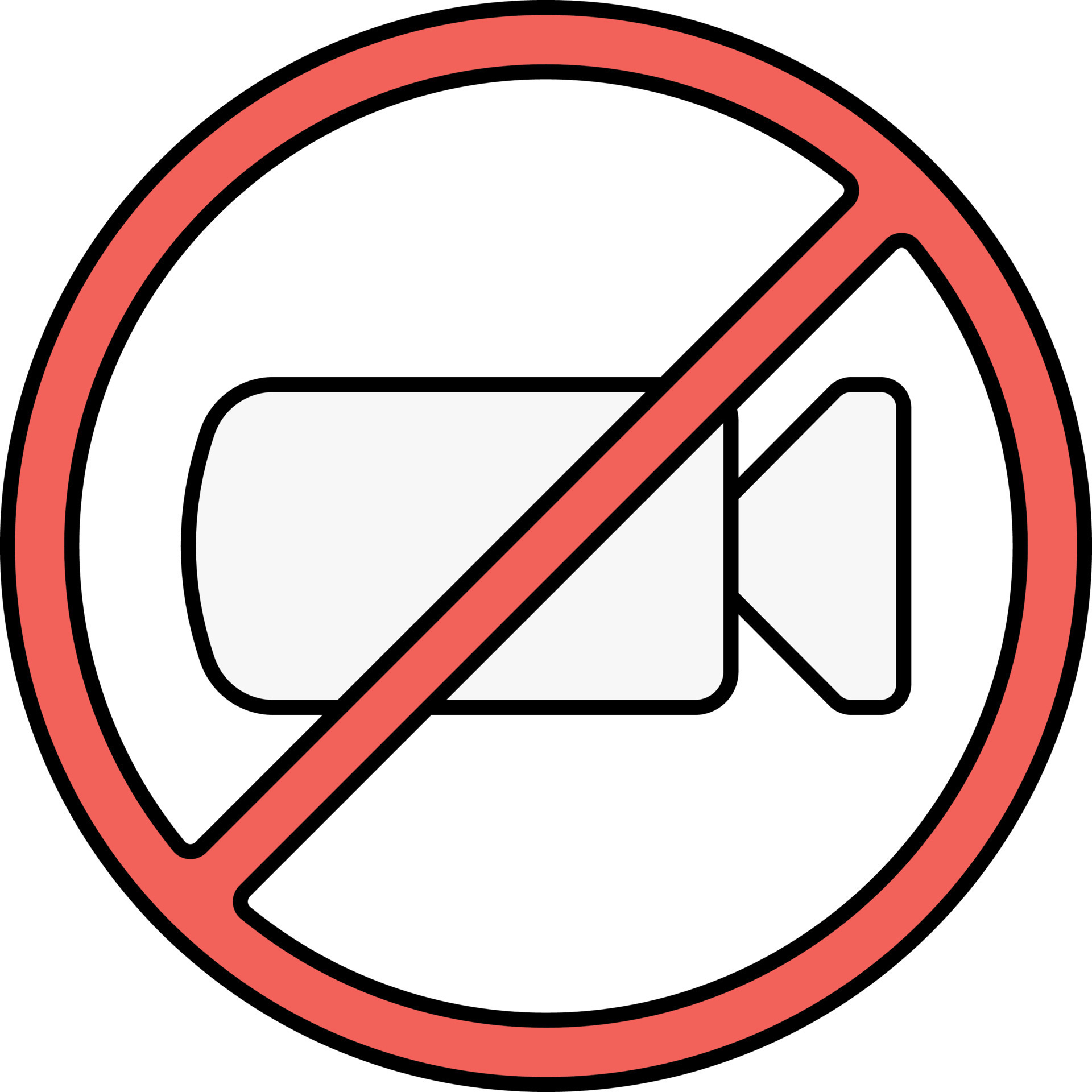 No Connect Camera Red And White Icon. 24158158 Vector Art at Vecteezy