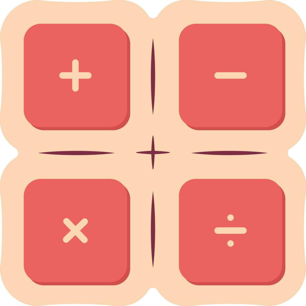 Basic Mathematics Symbol Or Icon In Red And Peach Color. 24158319 ...