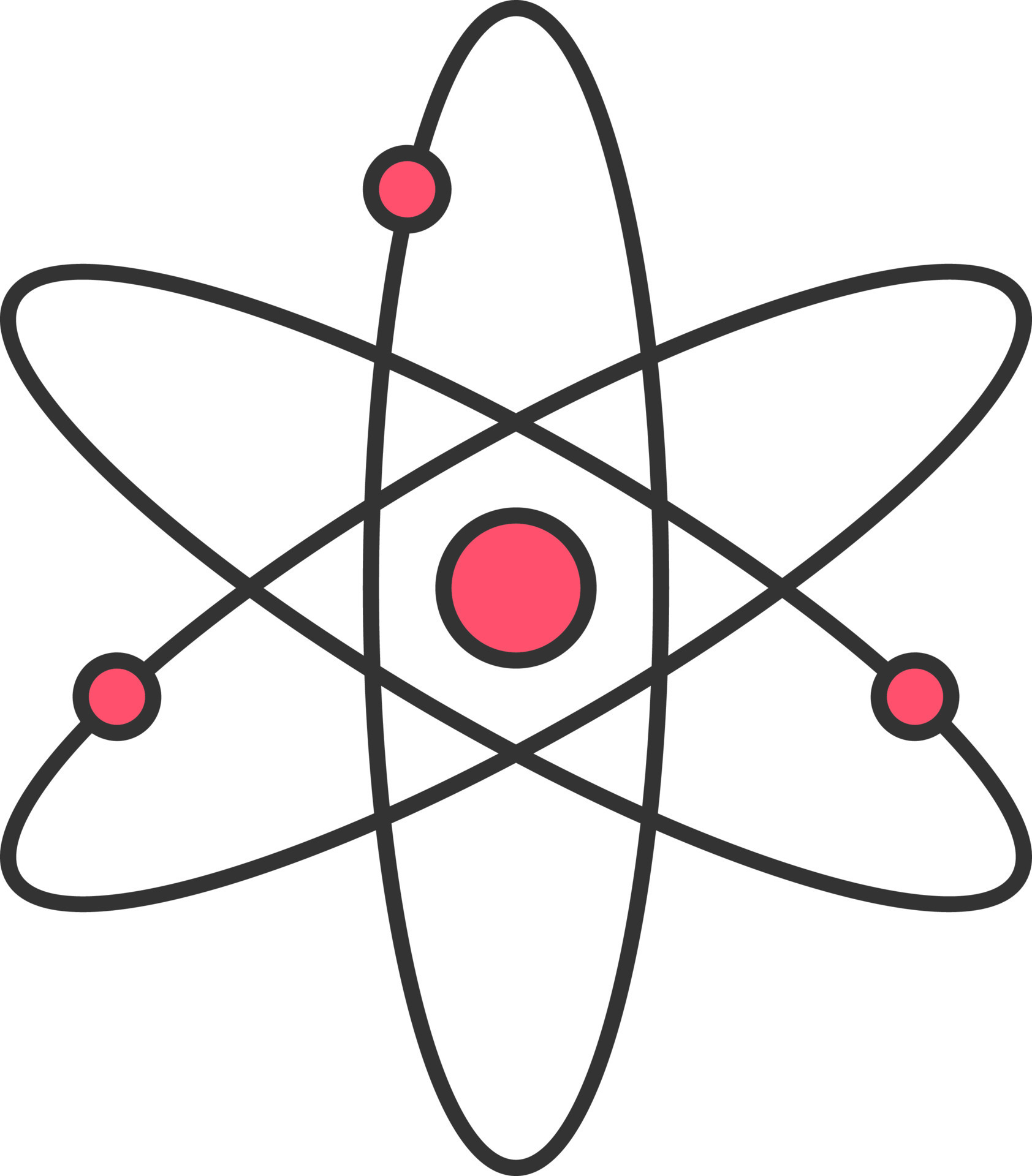 Red And Black Illustration Of Atomic Structure Icon 24158975 Vector Art At Vecteezy