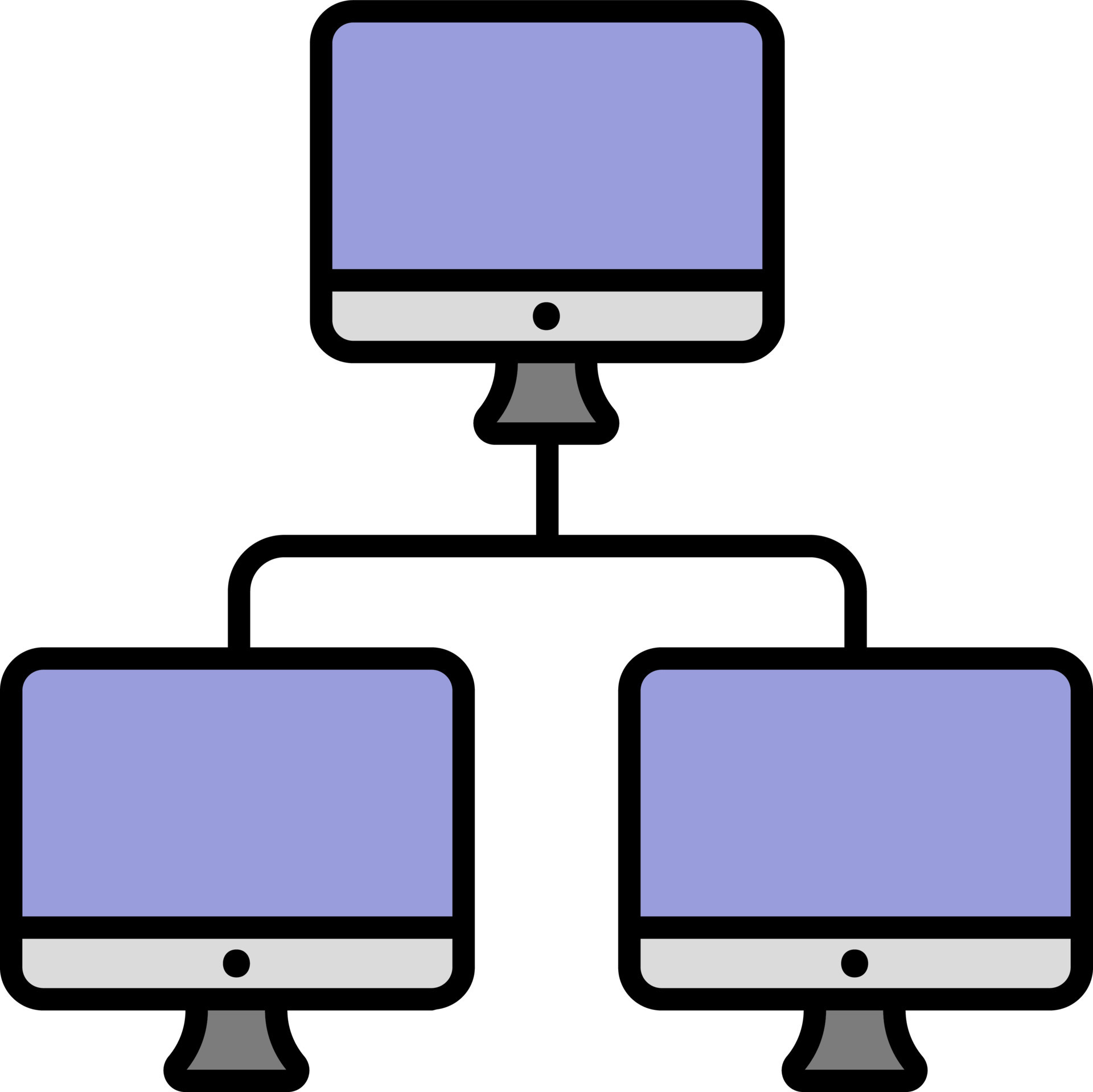 Purple and Grey Desktop Networking Icon. 24159118 Vector Art at Vecteezy