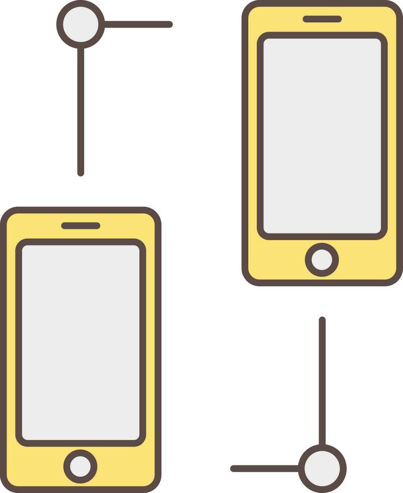 Yellow Mobile Connection Icon In Flat Style 24160277 Vector Art At