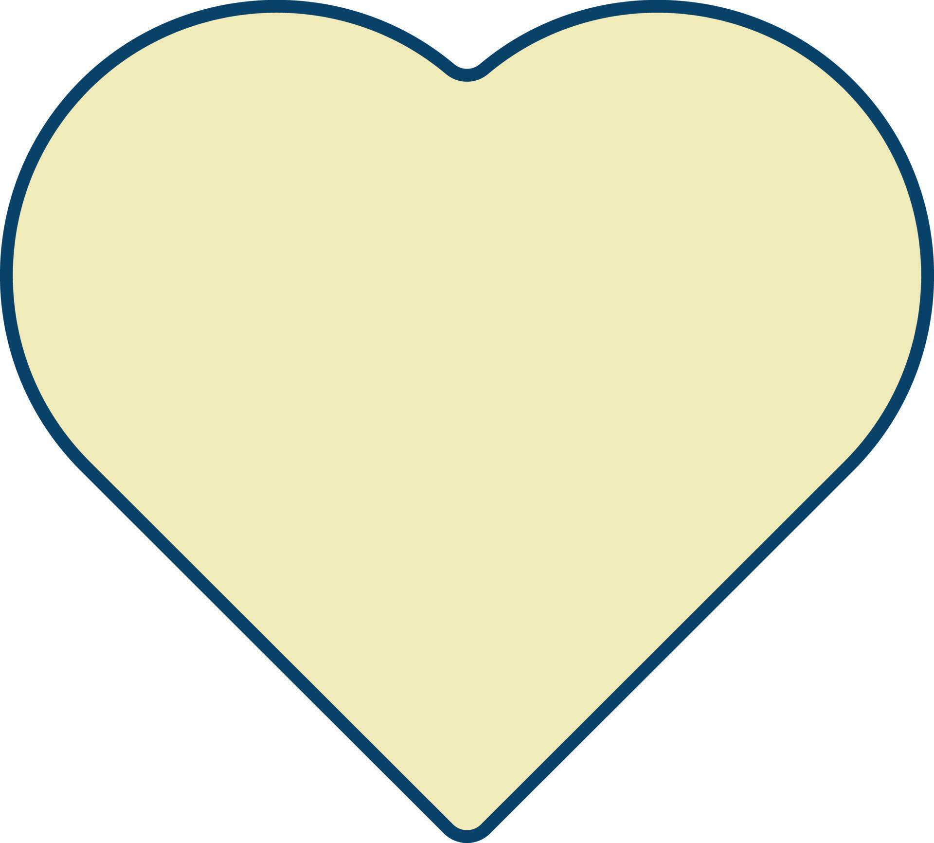 Yellow Heart Shape Icon On White Background. 24160874 Vector Art at ...