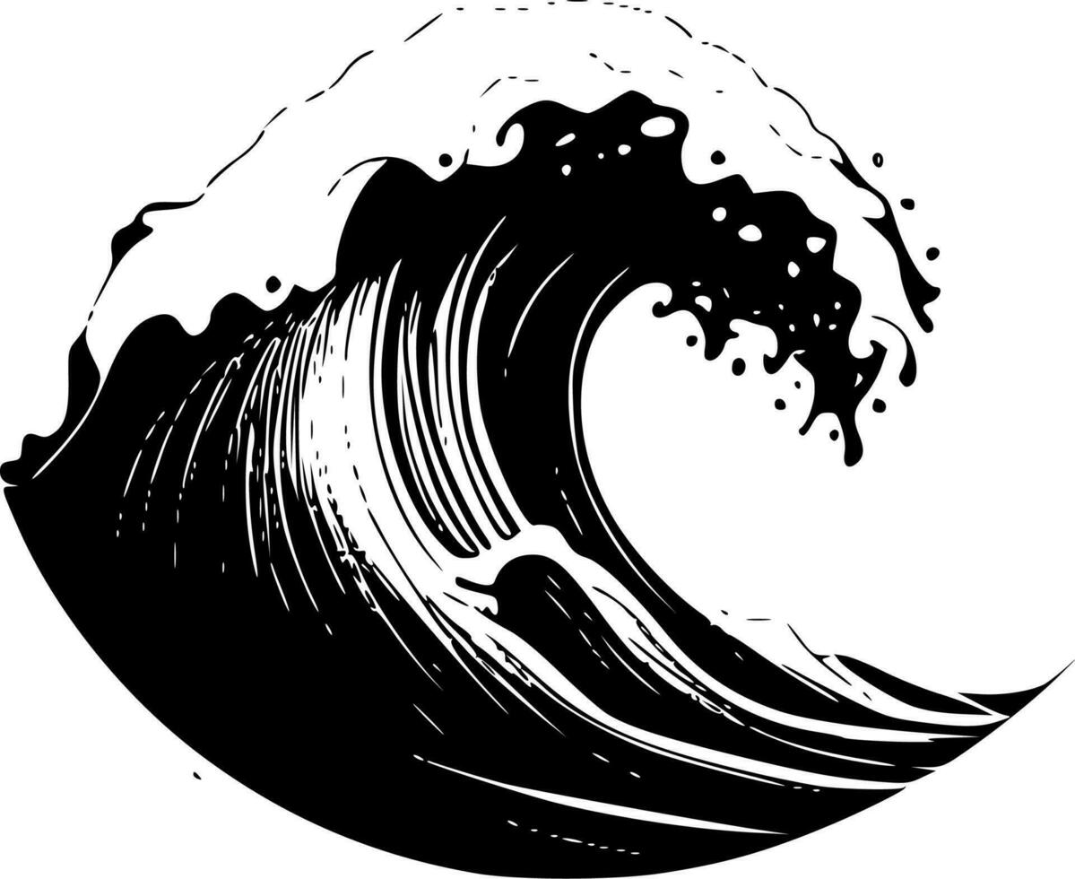 Wave, Minimalist and Simple Silhouette - Vector illustration 24161262 ...