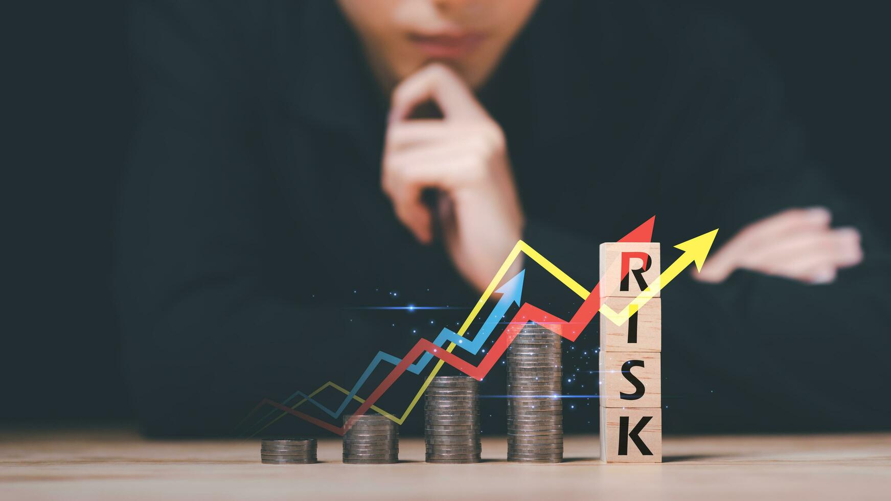 Businessman planning to manage investment risks and interest rates ... Businessman planning to manage investment risks and interest rates ...