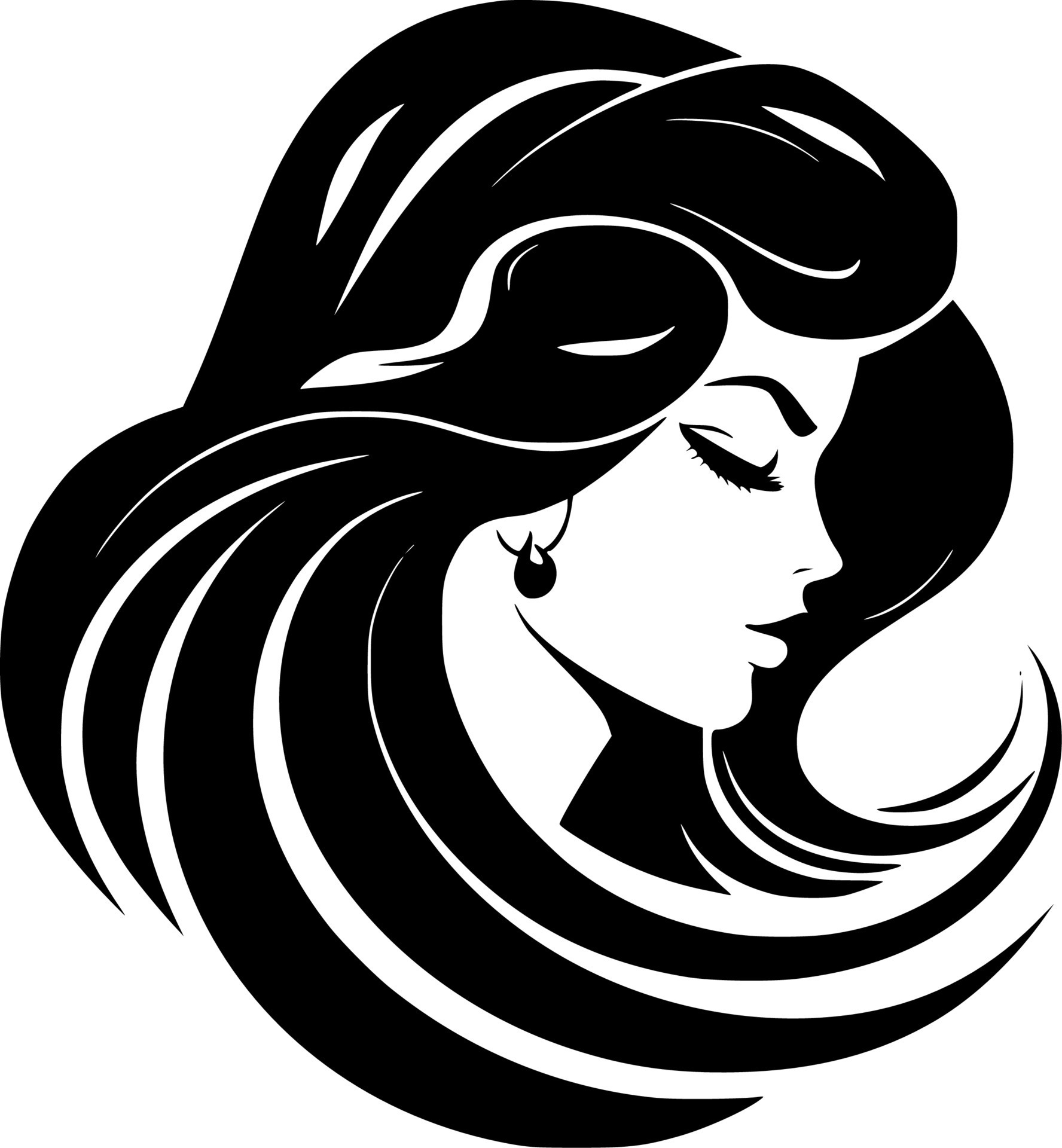 Hair Black And White Isolated Icon Vector Illustration 24164597