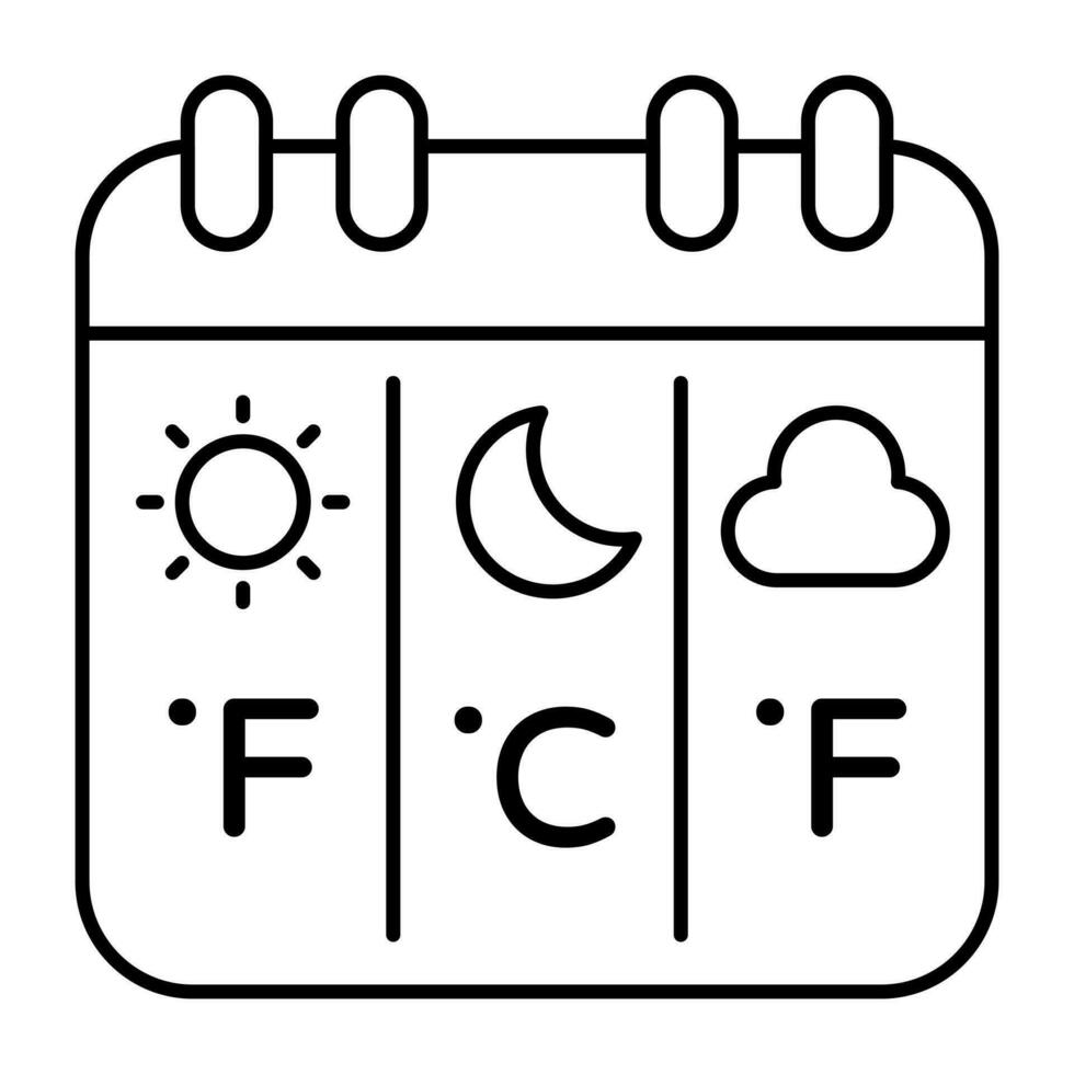 Online weather forecast icon in linear design available for insane ...