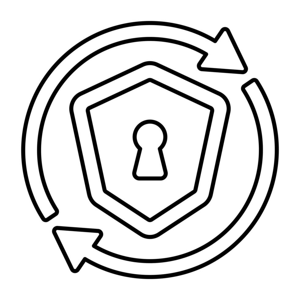 Cloud Security Protection Icon Vector Linear Safety Access