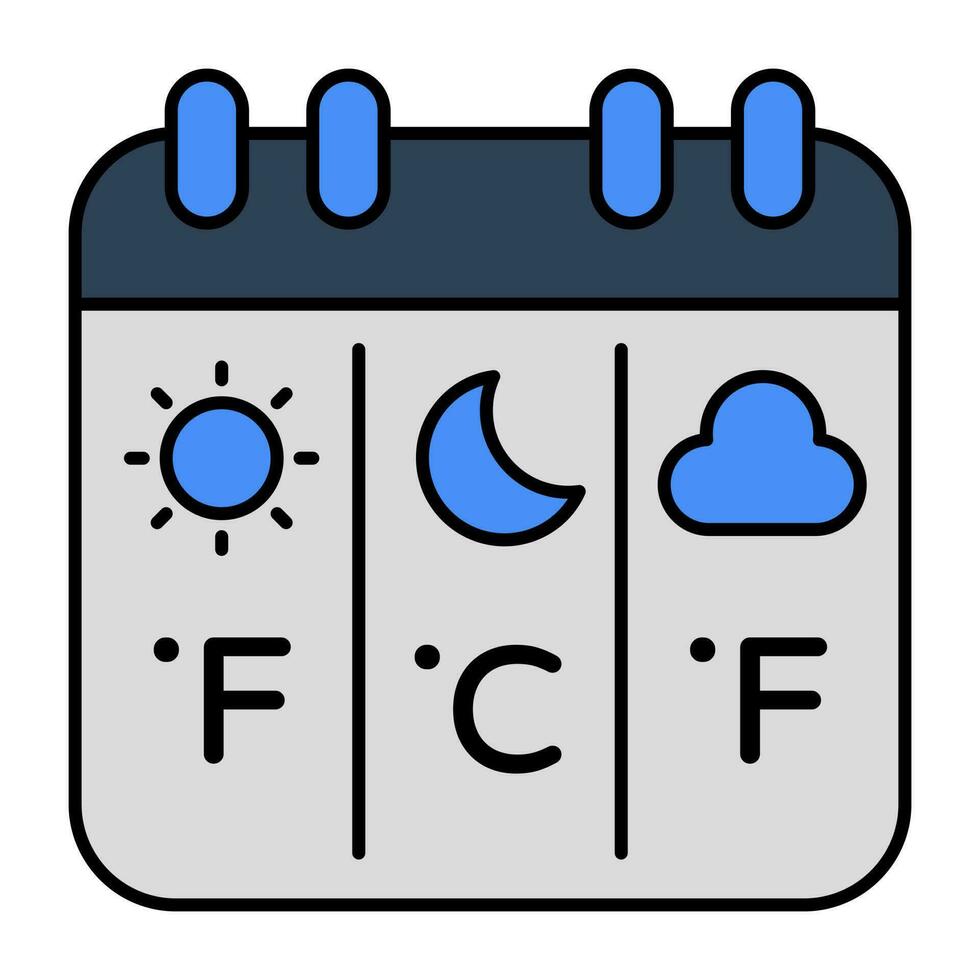 moderno diseño icono de clima calendario teniendo editable calidad ...
