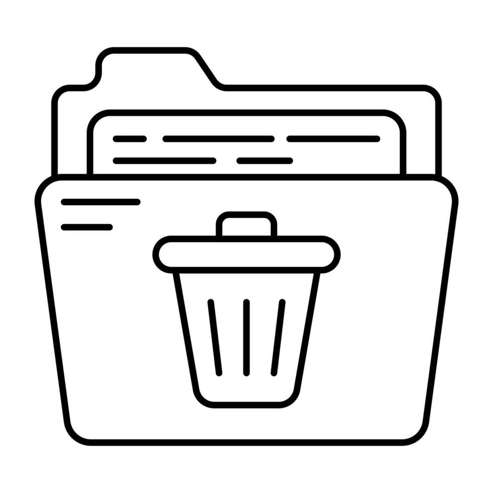Conceptual linear design icon of delete folder 24168411 Vector Art at Vecteezy