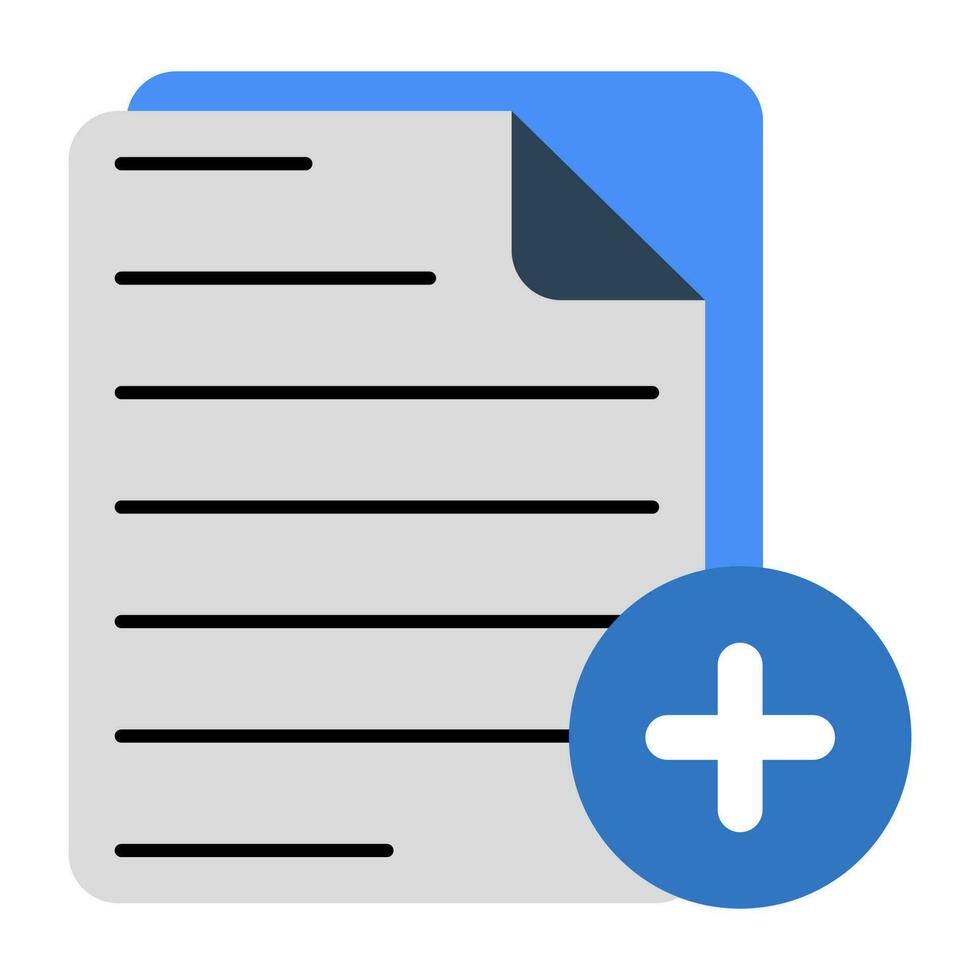 Add file icon, flat design vector 24169100 Vector Art at Vecteezy