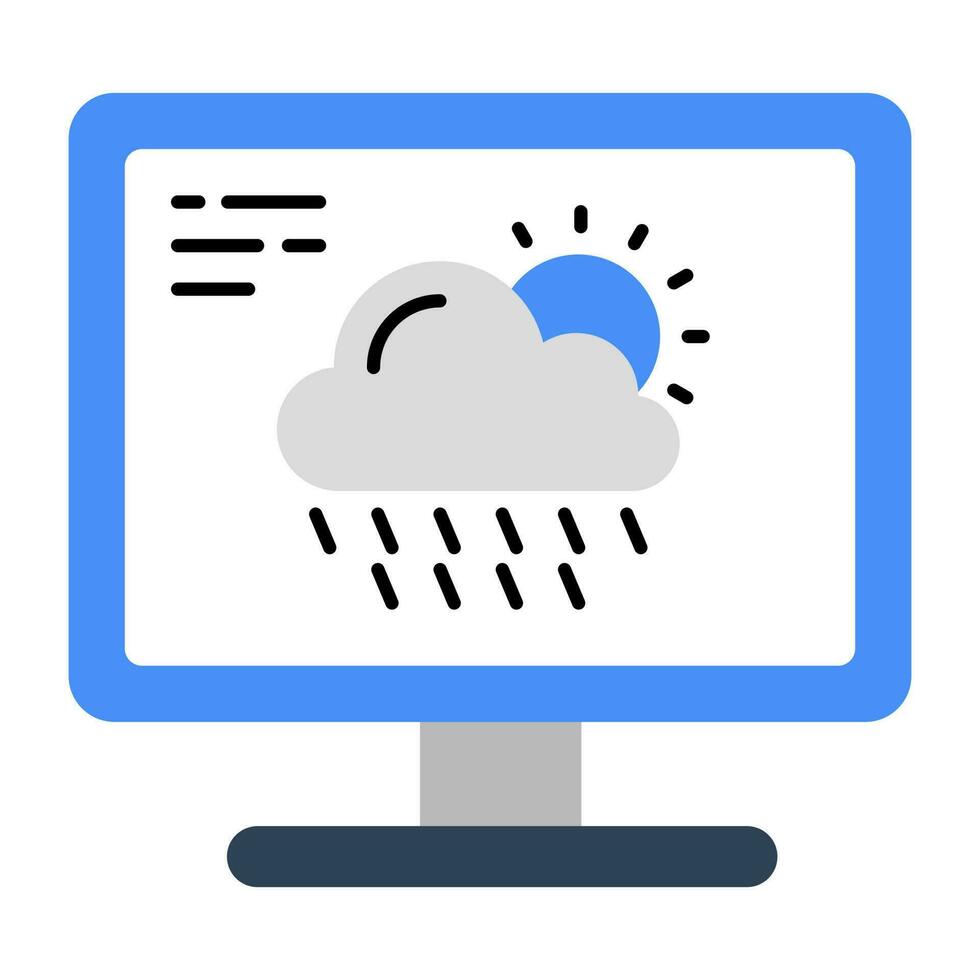 Online weather forecast icon in flat design available for insane ...