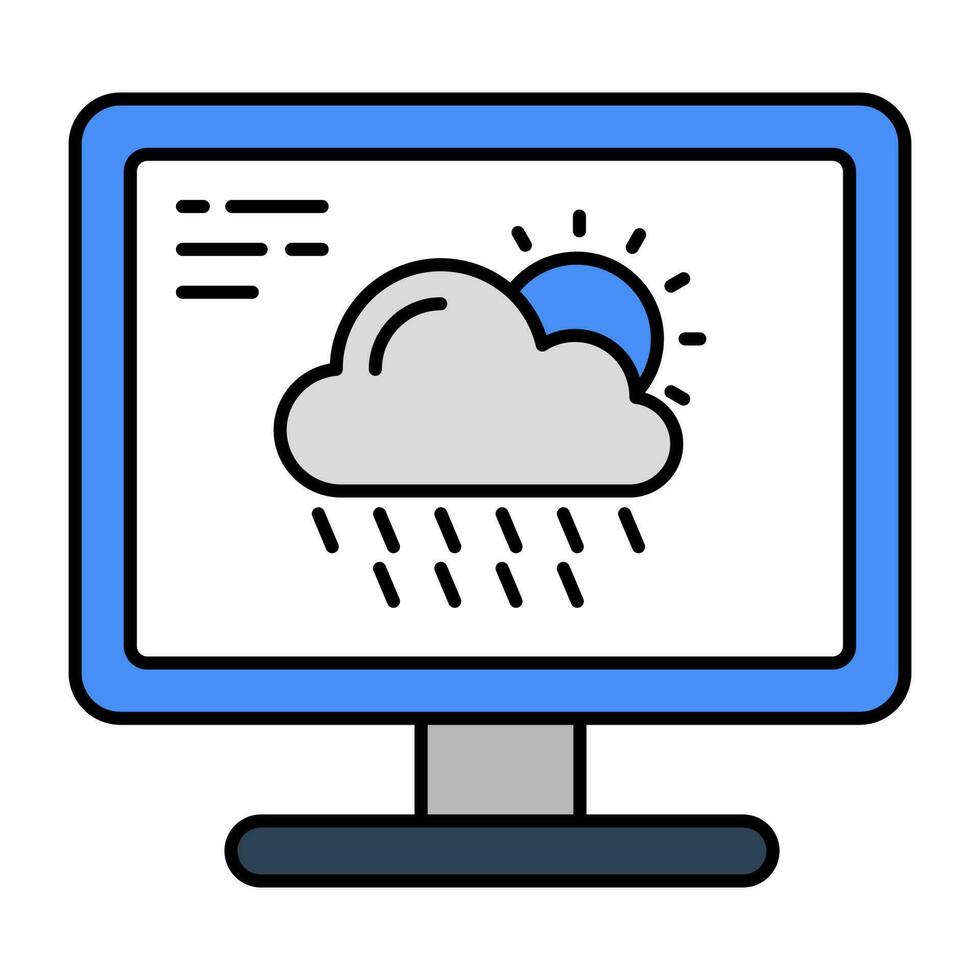 Online weather forecast icon in flat design available for insane ...