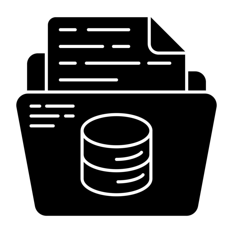 Vector design of database folder, solid icon 24170045 Vector Art at ...