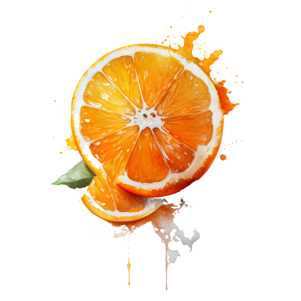 Watercolor Oranges Fruits Citrus Set With Half slices And Orange watercolor-oranges-fruits-citrus-set-with-half-slices-and-orange